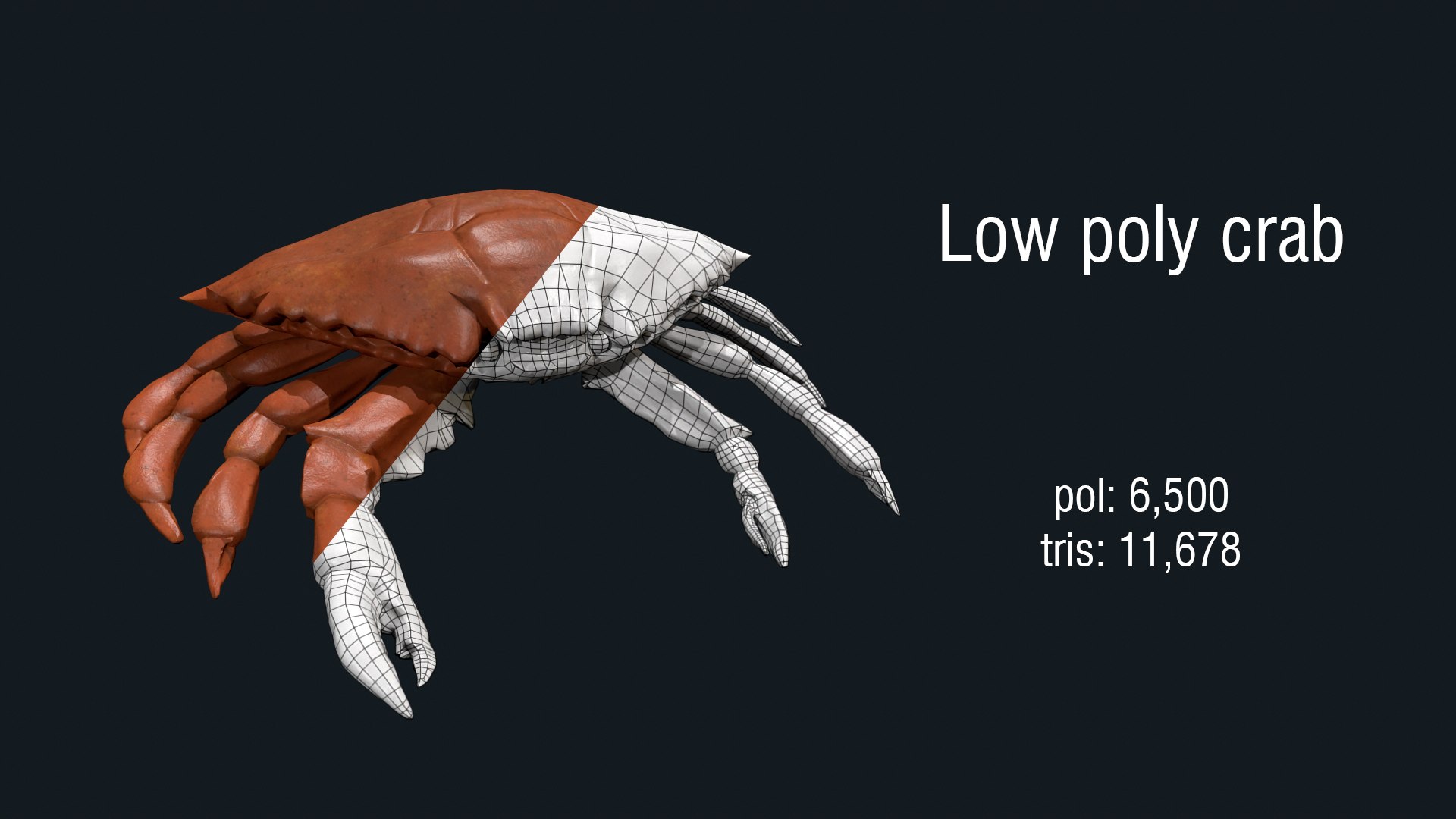 3D Low Poly Crab Model - TurboSquid 2311170