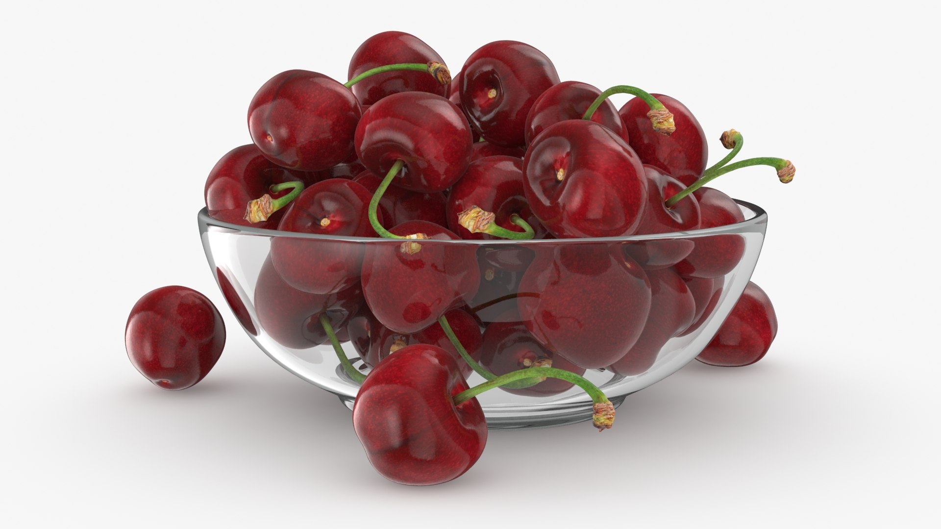 Cherries In Glass Bowl 3D Model - TurboSquid 2236931