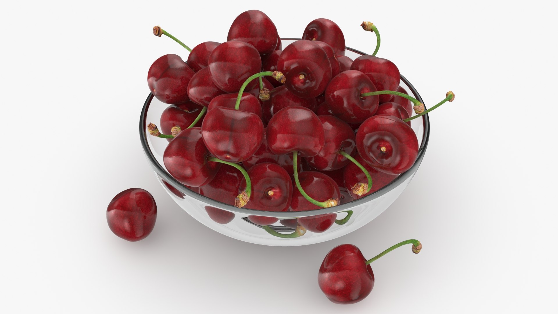 Cherries In Glass Bowl 3D Model - TurboSquid 2236931