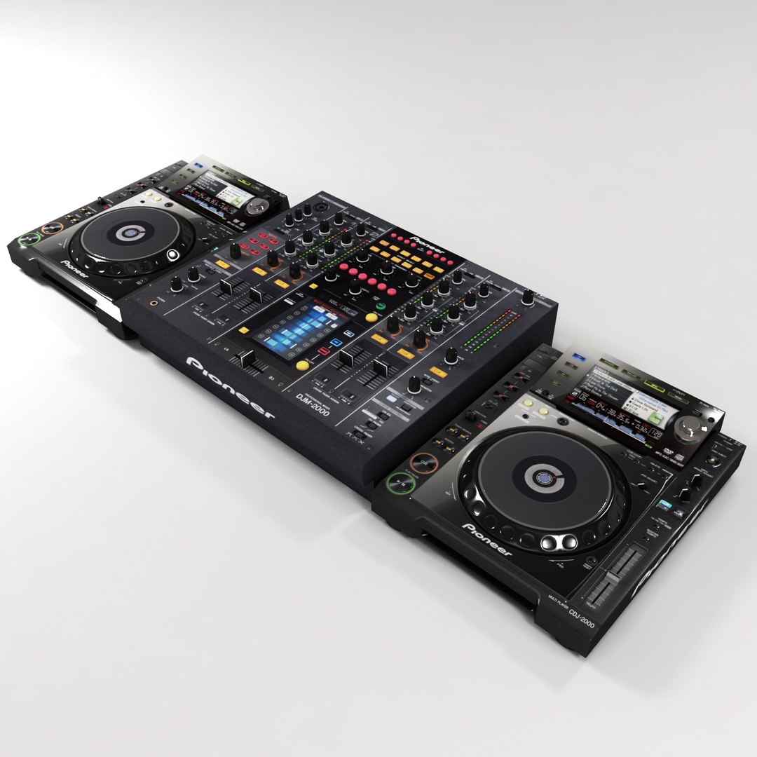 Pioneer Djm2000 Mixer Cdj2000 3d Model