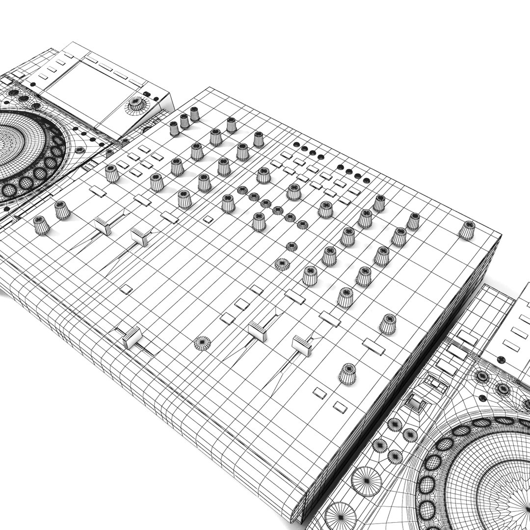 Pioneer Djm2000 Mixer Cdj2000 3d Model