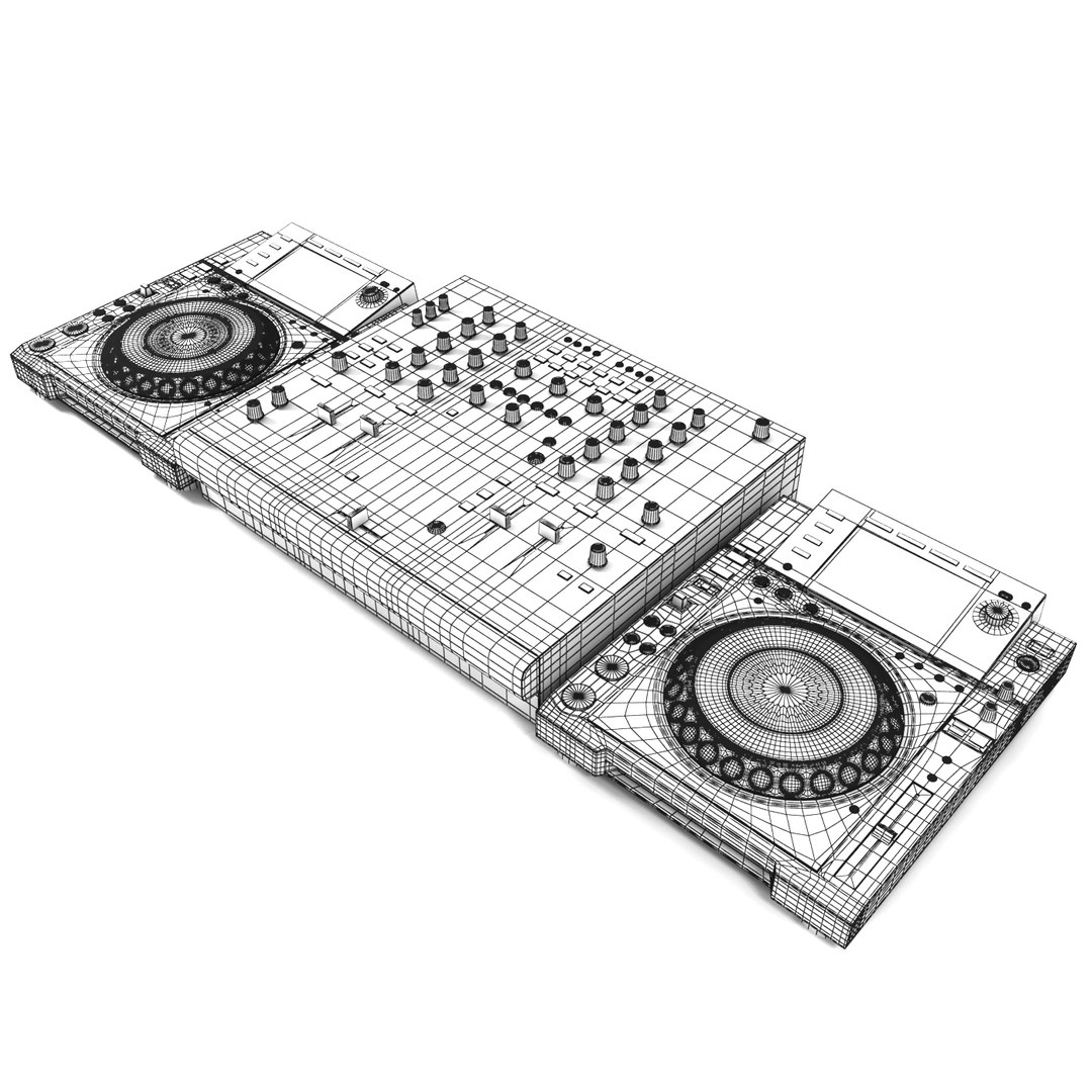 Pioneer Djm2000 Mixer Cdj2000 3d Model