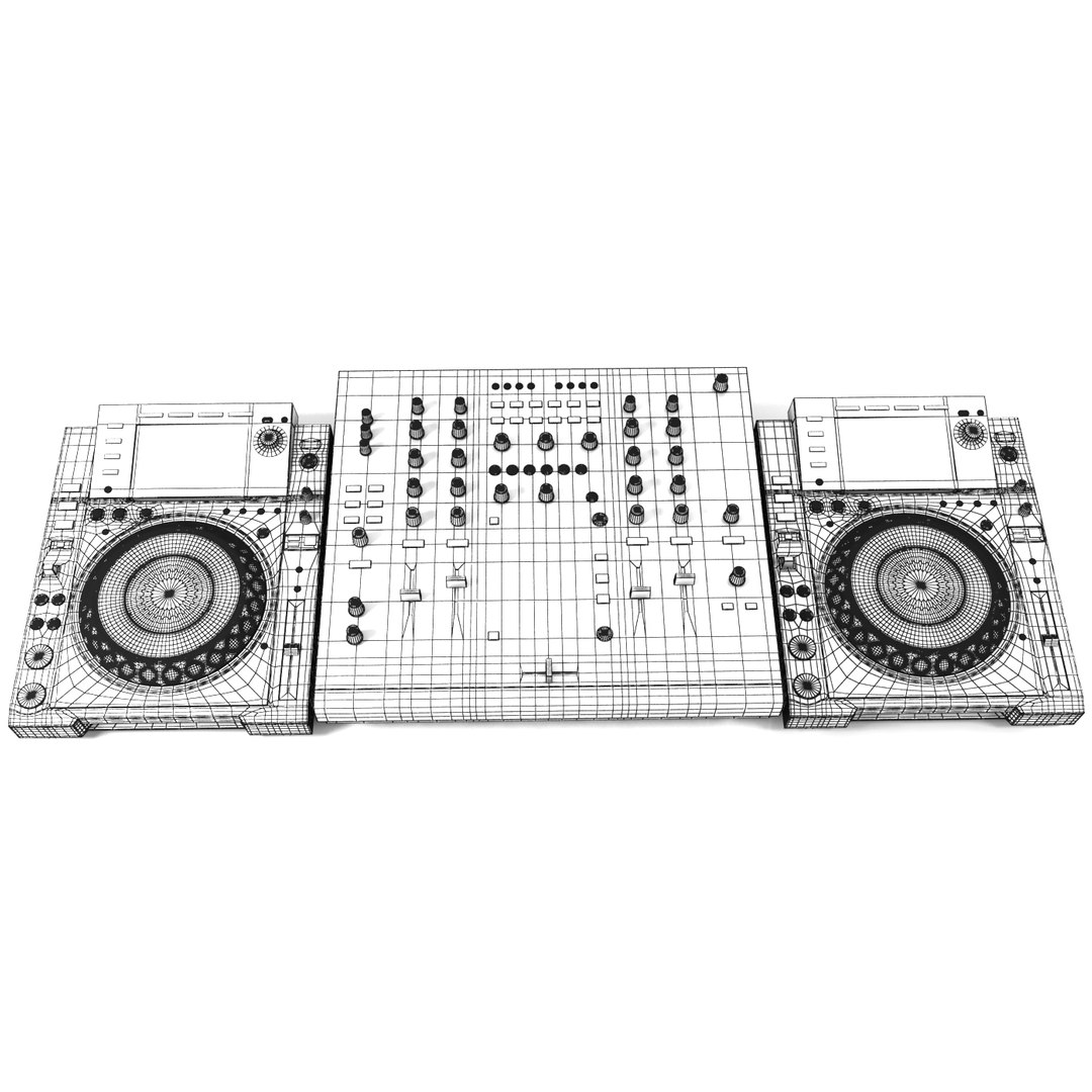 Pioneer Djm2000 Mixer Cdj2000 3d Model
