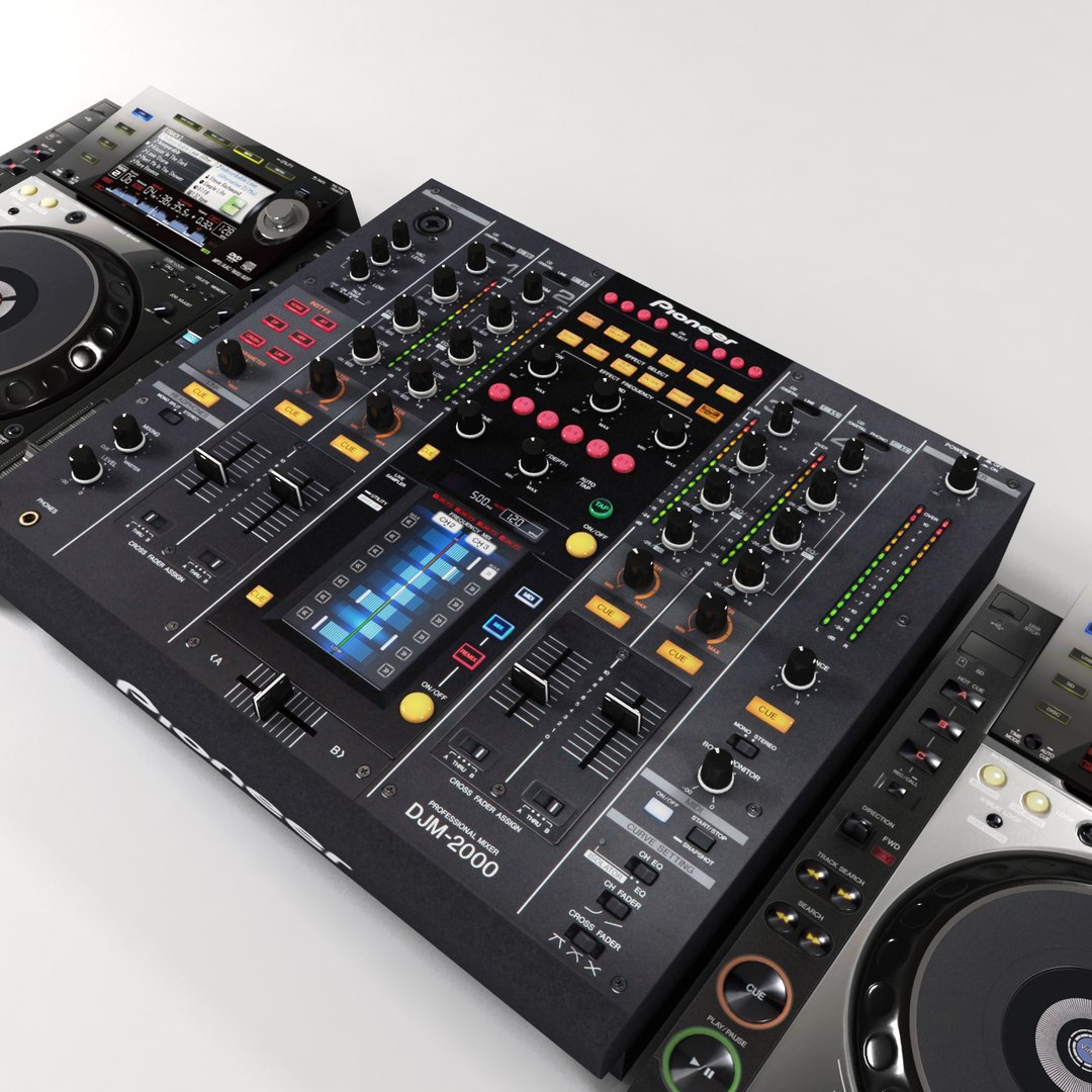 Pioneer Djm2000 Mixer Cdj2000 3d Model