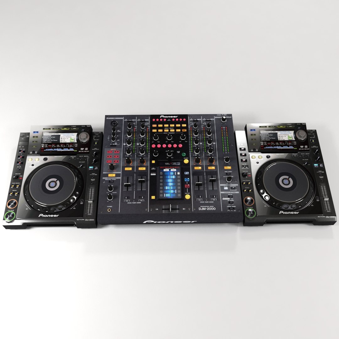 Pioneer Djm2000 Mixer Cdj2000 3d Model
