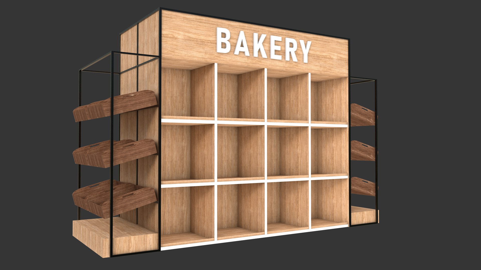3D Bakery Shelf Model - TurboSquid 2208652