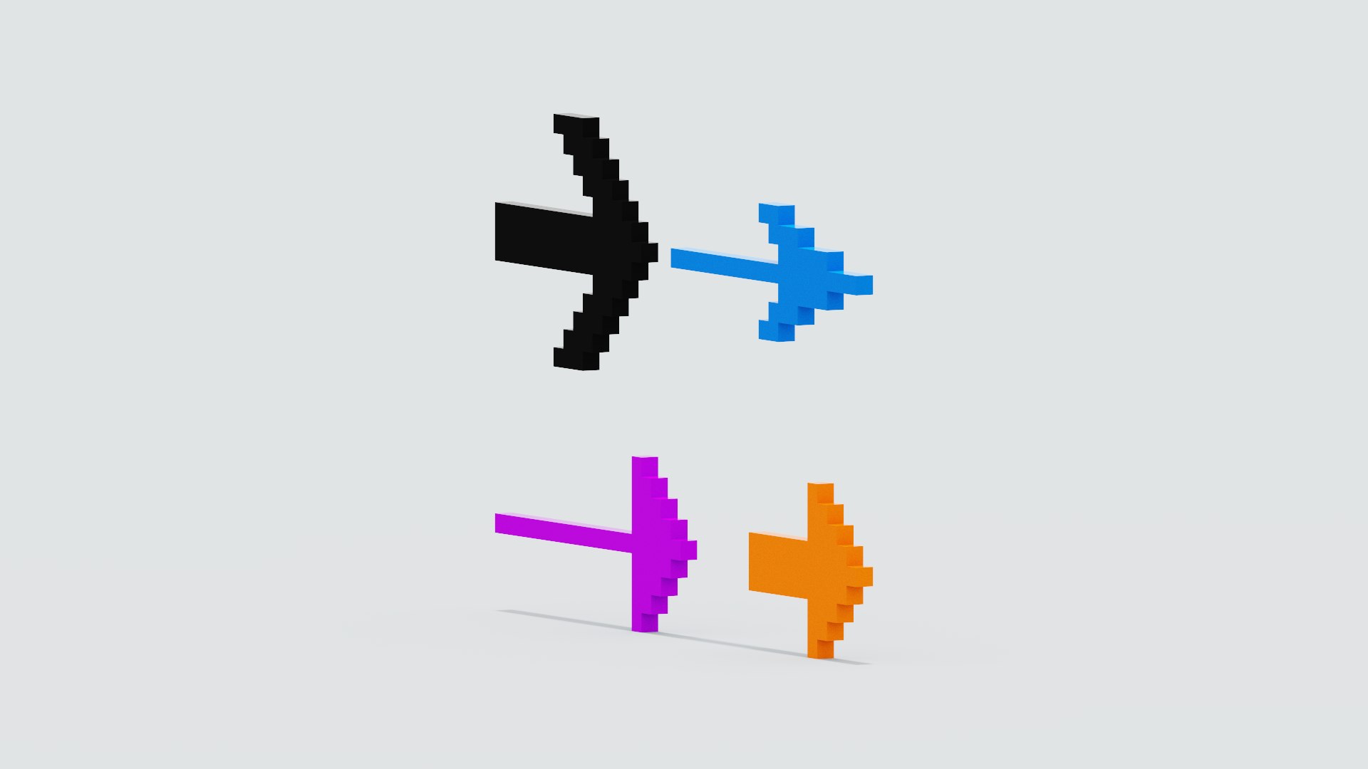 3D Arrow Pixel Collection Model - TurboSquid 2028611