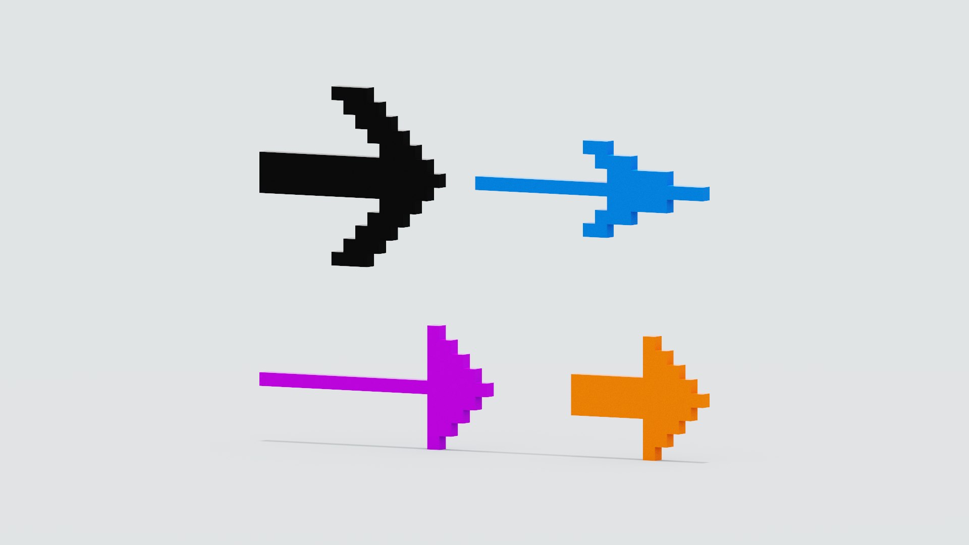 3D Arrow Pixel Collection model - TurboSquid 2028611