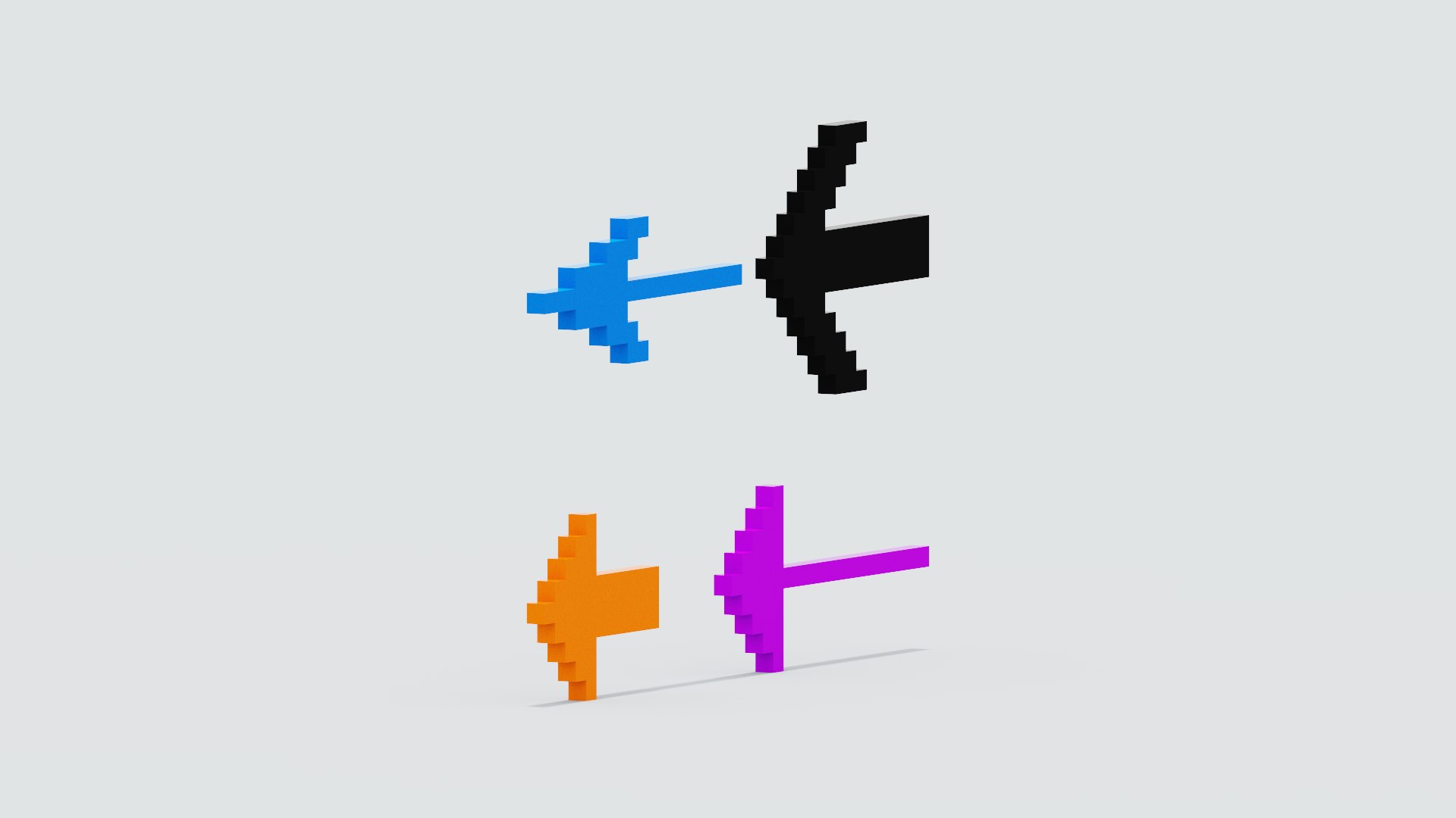 3D Arrow Pixel Collection Model - TurboSquid 2028611