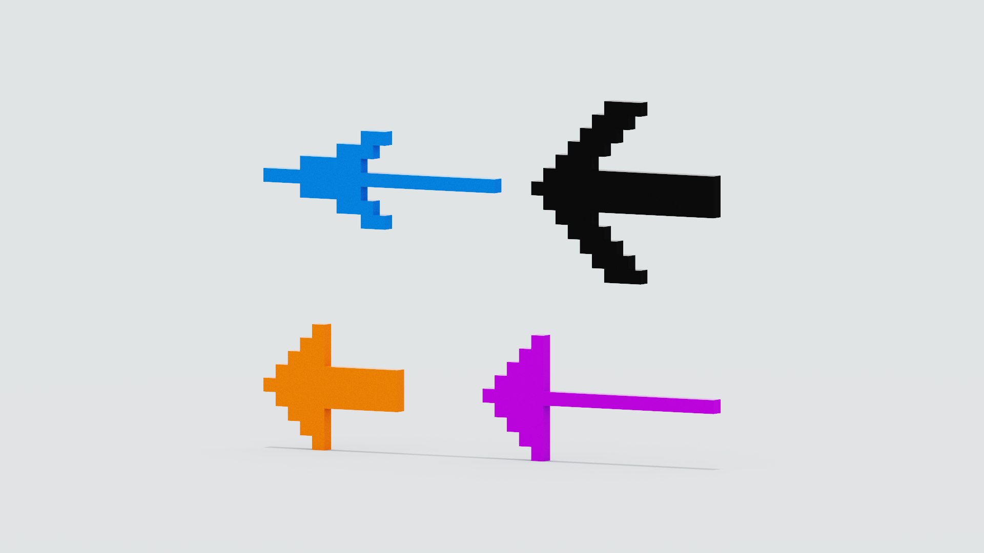 3D Arrow Pixel Collection Model - TurboSquid 2028611