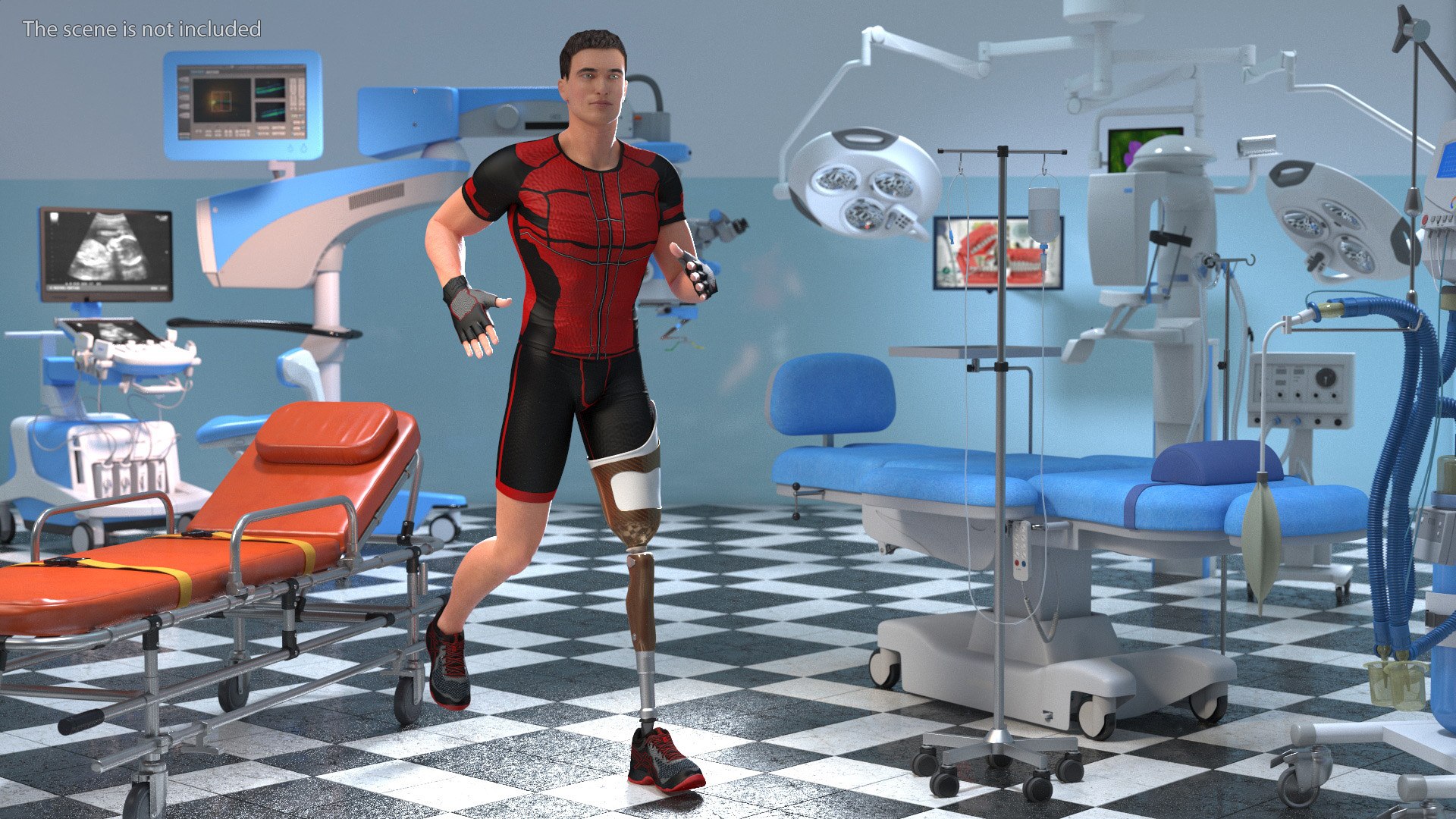 Man with Prosthetic Leg Rigged for Maya model - TurboSquid 2177850