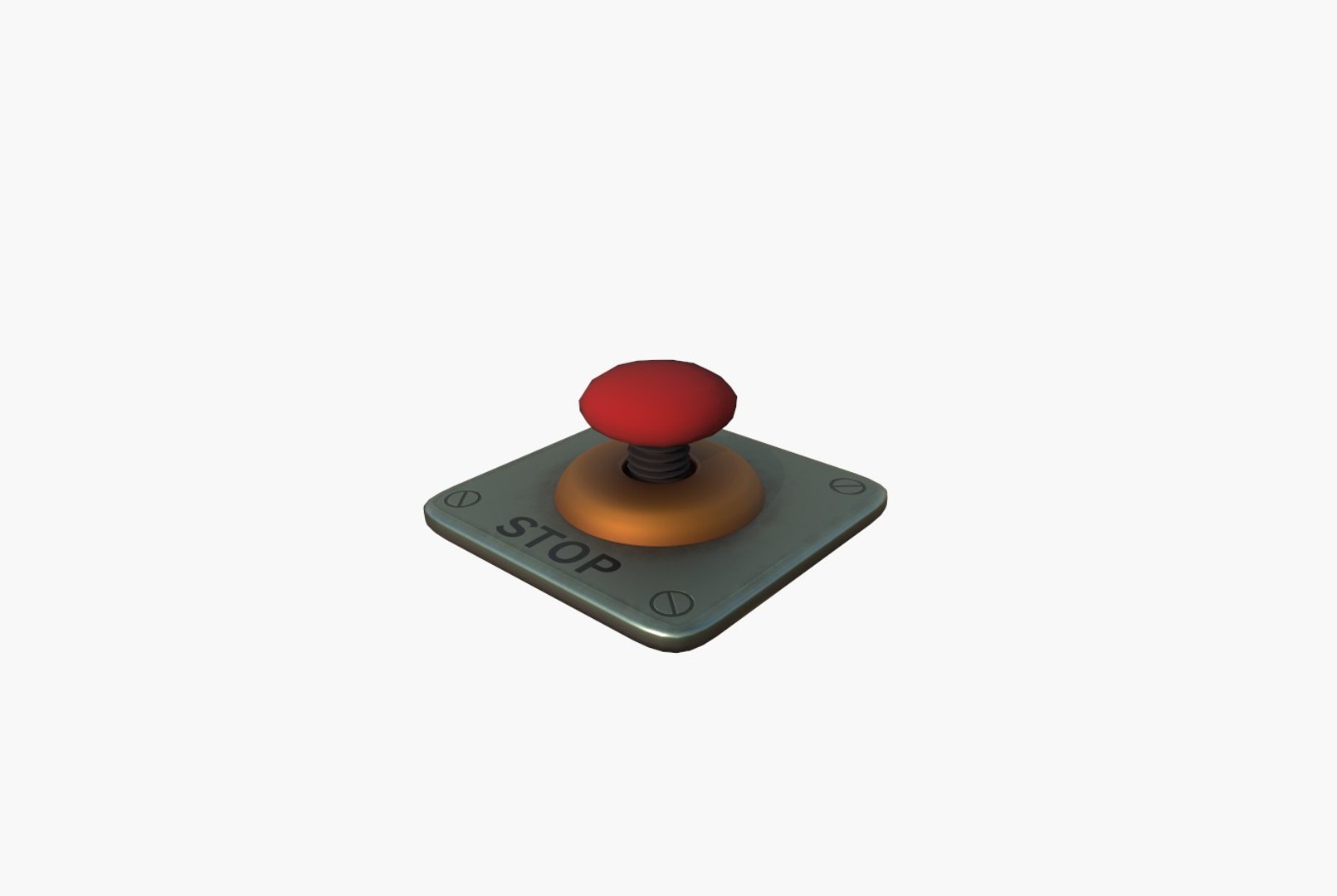 Button Stop 3D Model - TurboSquid 1649743