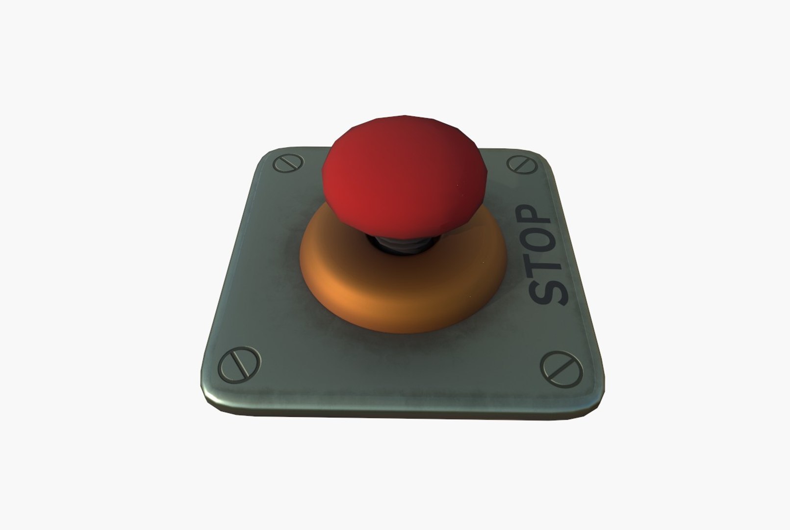 Button Stop 3D Model - TurboSquid 1649743