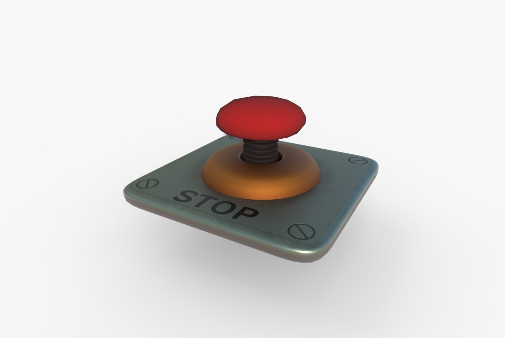 Button Stop 3D Model - TurboSquid 1649743