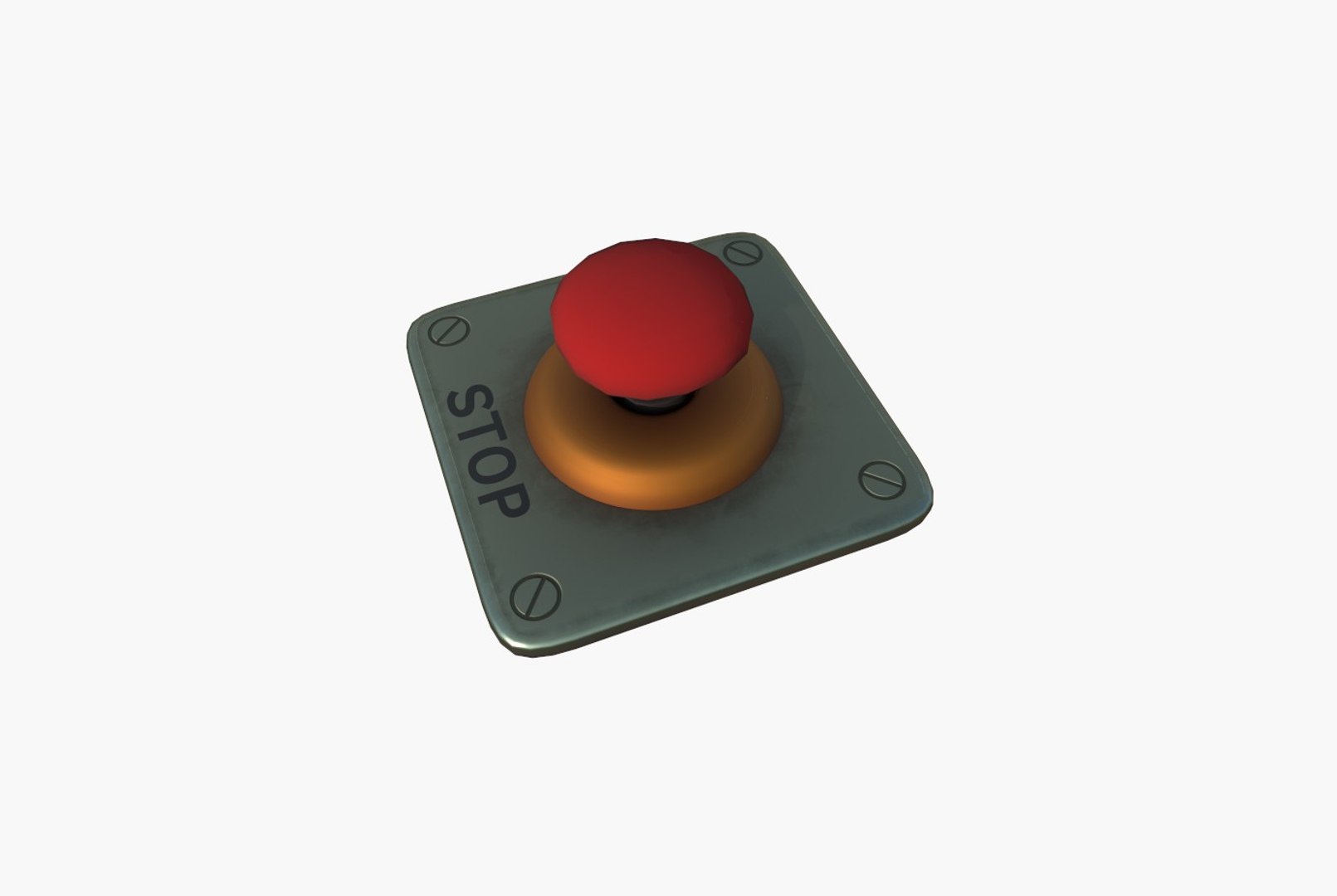 Button Stop 3D Model - TurboSquid 1649743