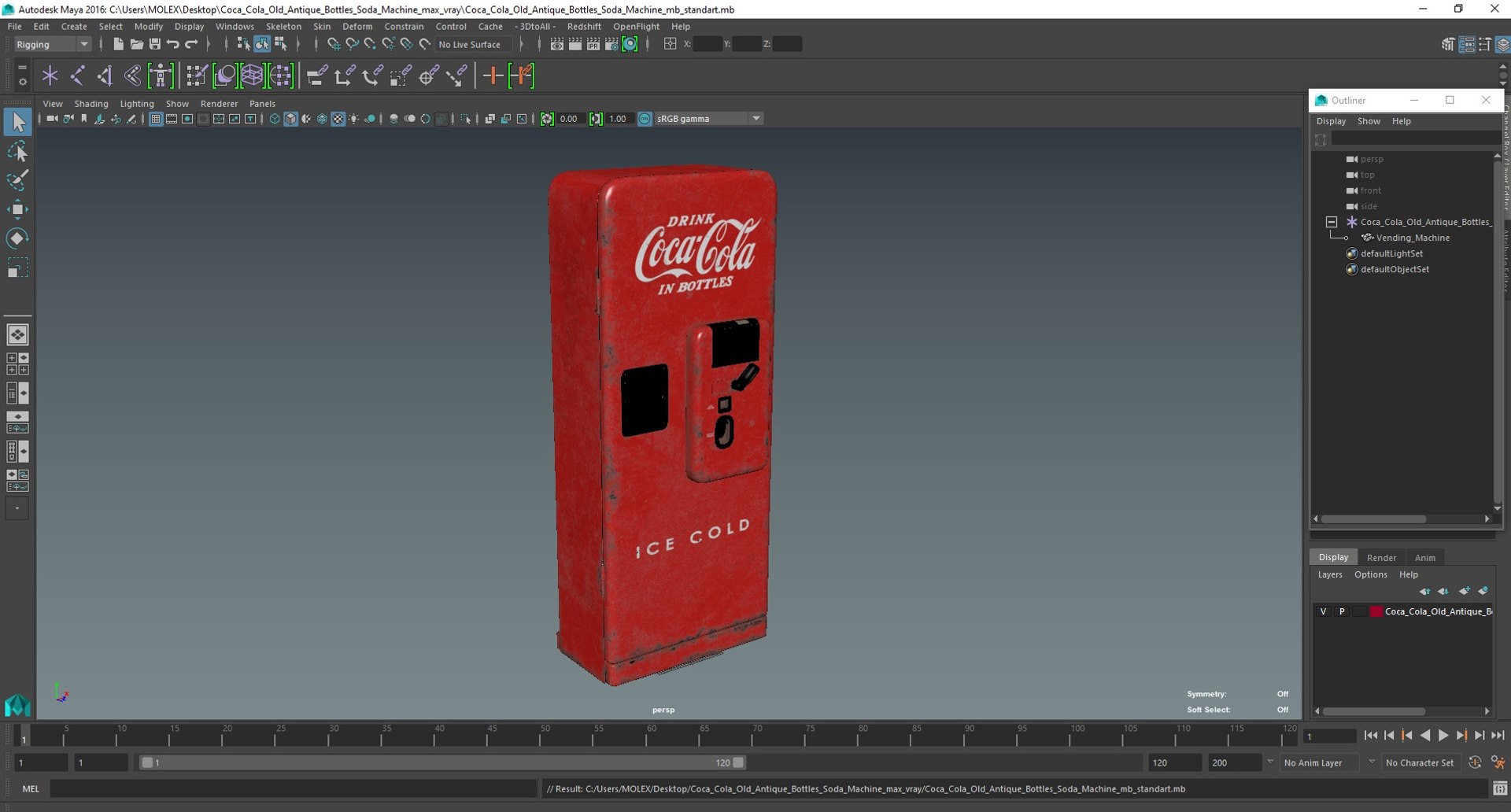 3D Coca Cola Old Antique Bottles Soda Machine Model - TurboSquid 2127960