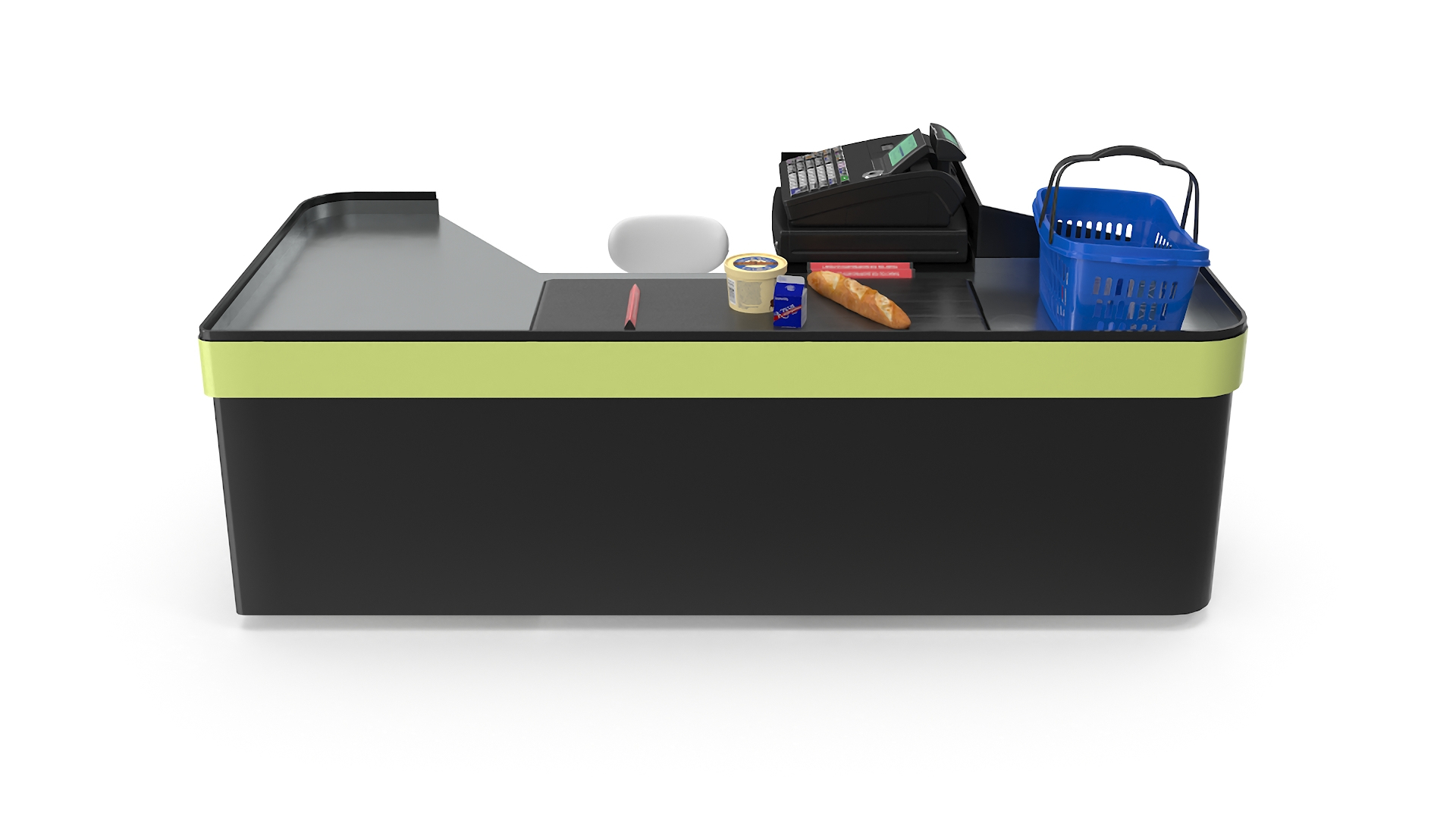 Retail Checkout With Groceries And Divider Bar 3D Model - TurboSquid ...