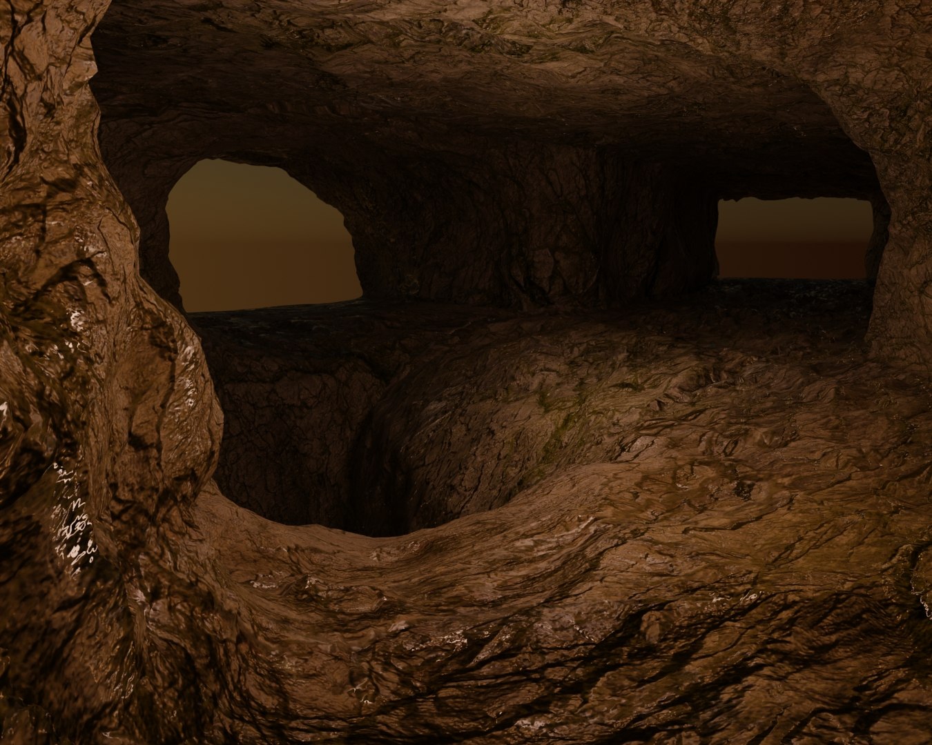 3D Cave with tunnel - TurboSquid 2124422