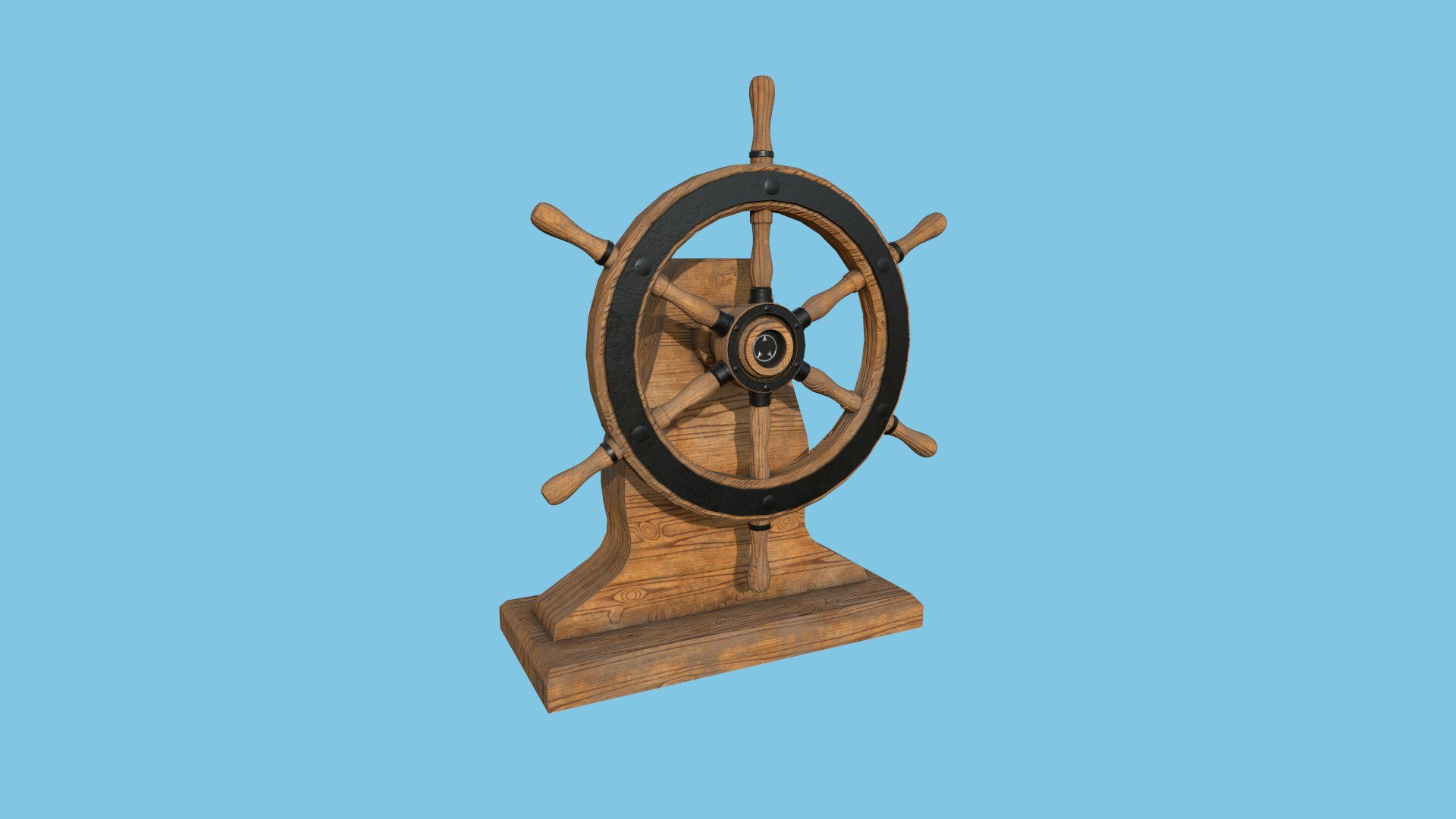 3D Pirate Ship Wheel 04 - Wood Black - Helm Interior Parts - TurboSquid ...