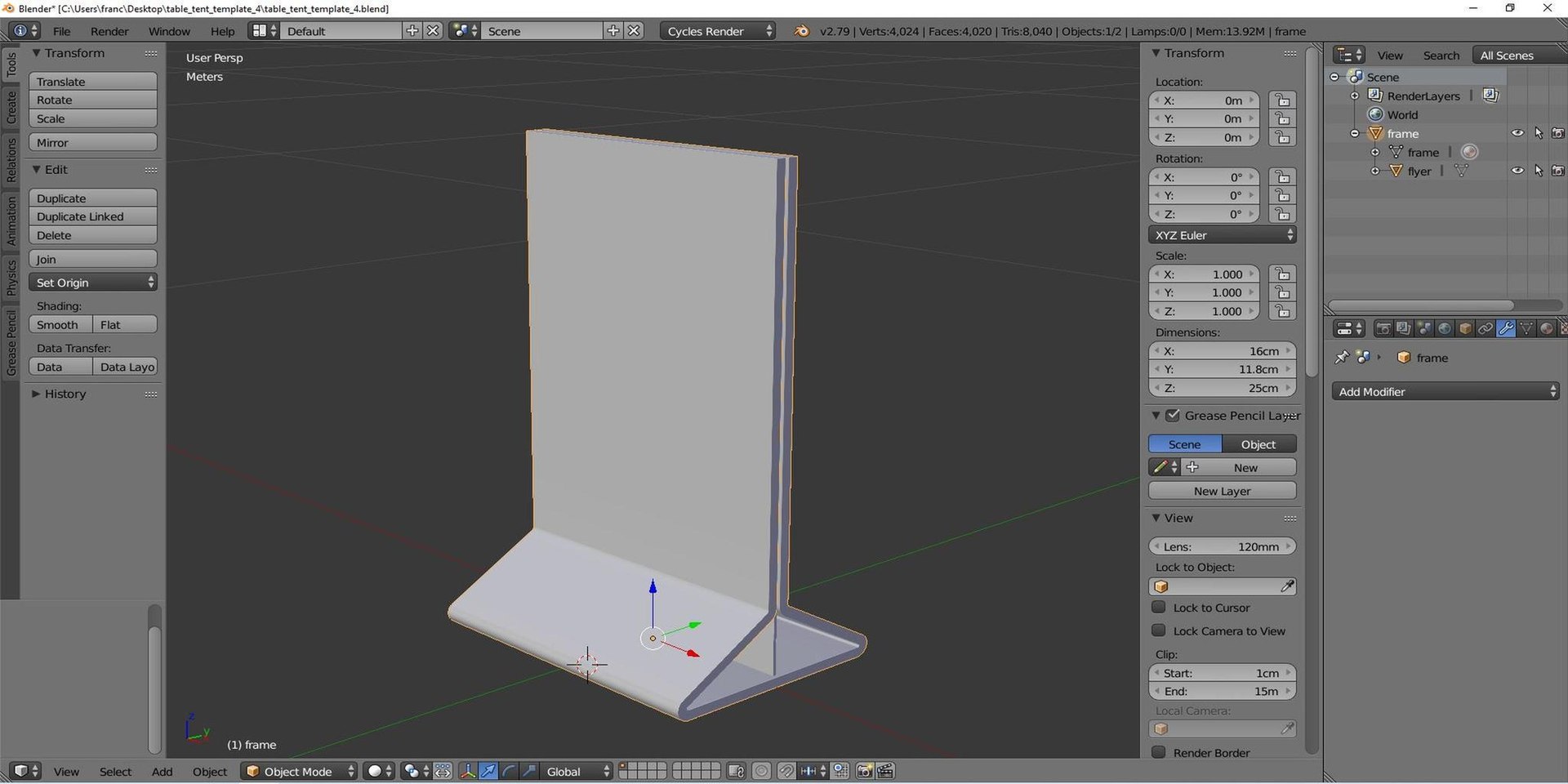 3D Model Table Tent Template 4 - TurboSquid 1431602
