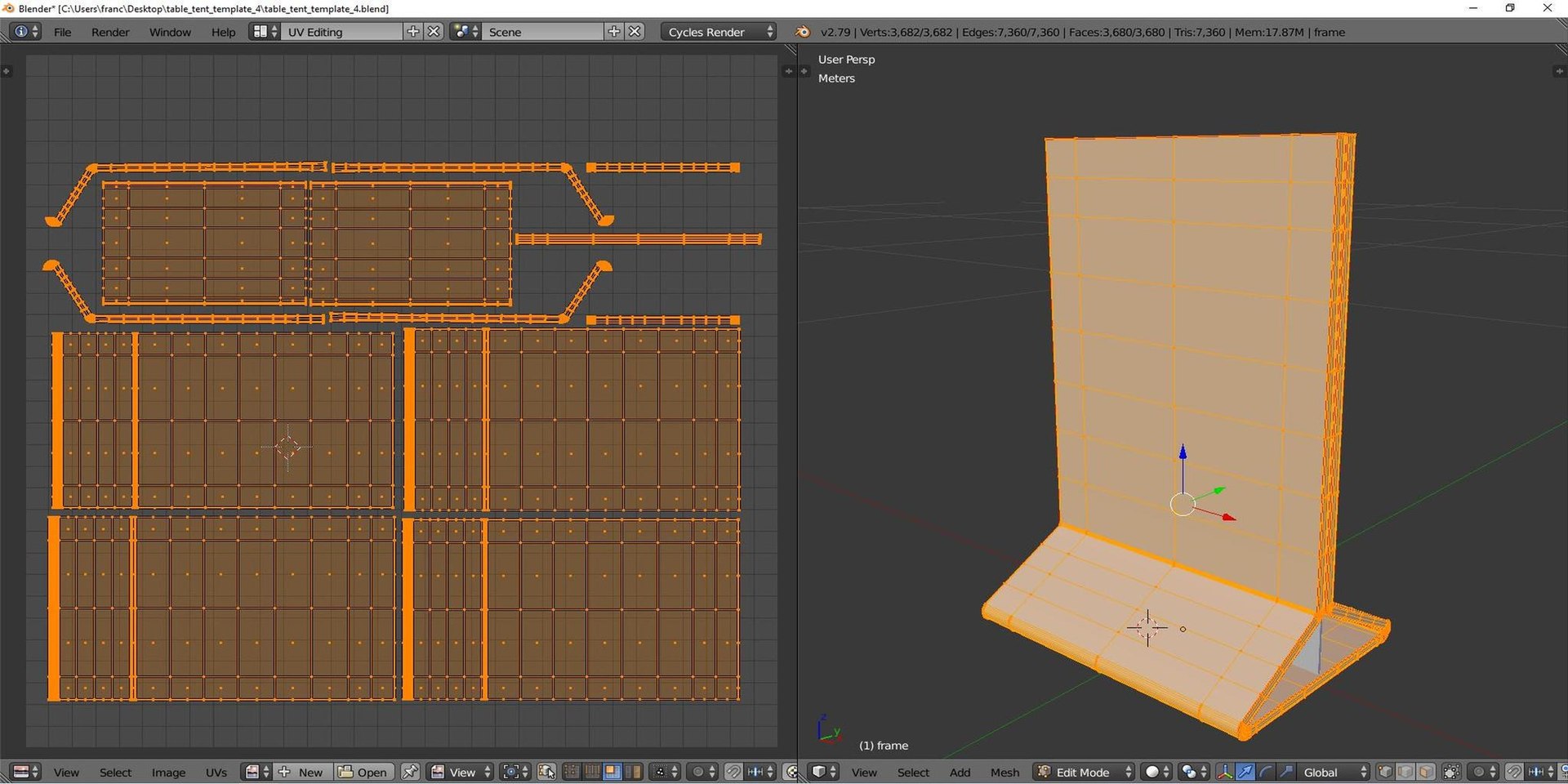 3D Model Table Tent Template 4 - TurboSquid 1431602
