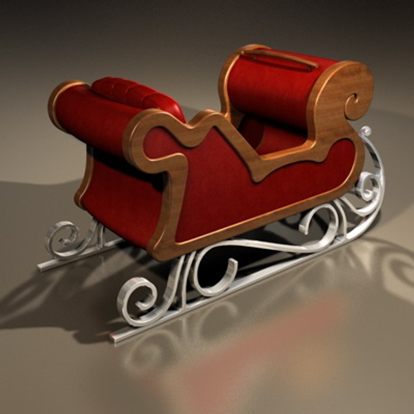 xmas sleigh santa clause obj