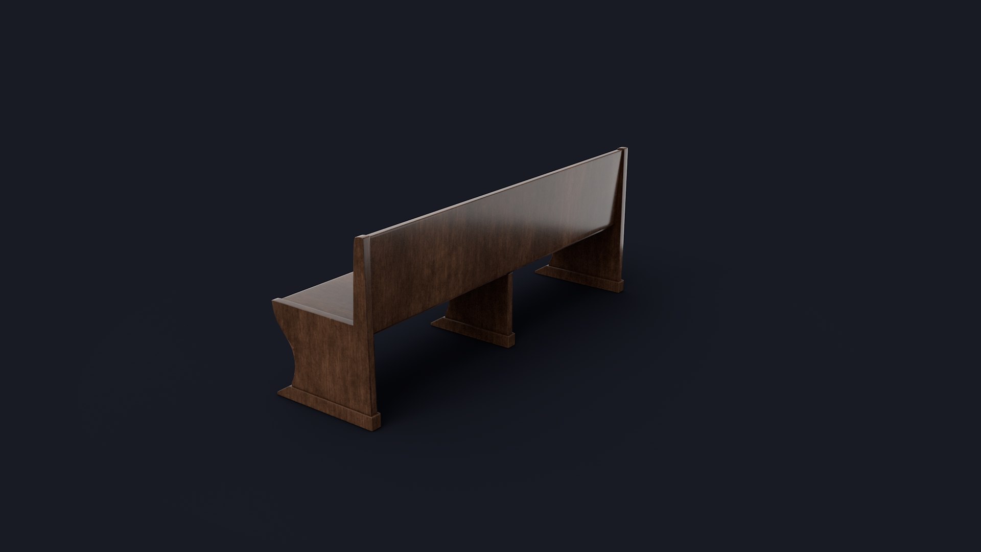 3D Wooden Bench Long - TurboSquid 1995904