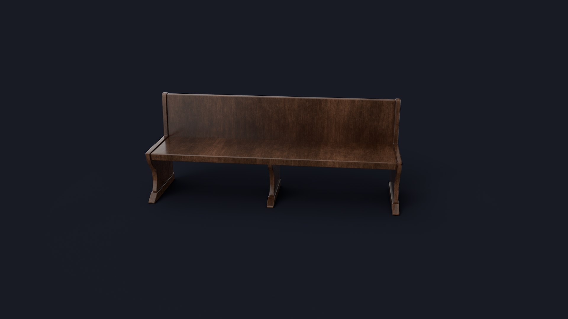 3D Wooden Bench Long - TurboSquid 1995904