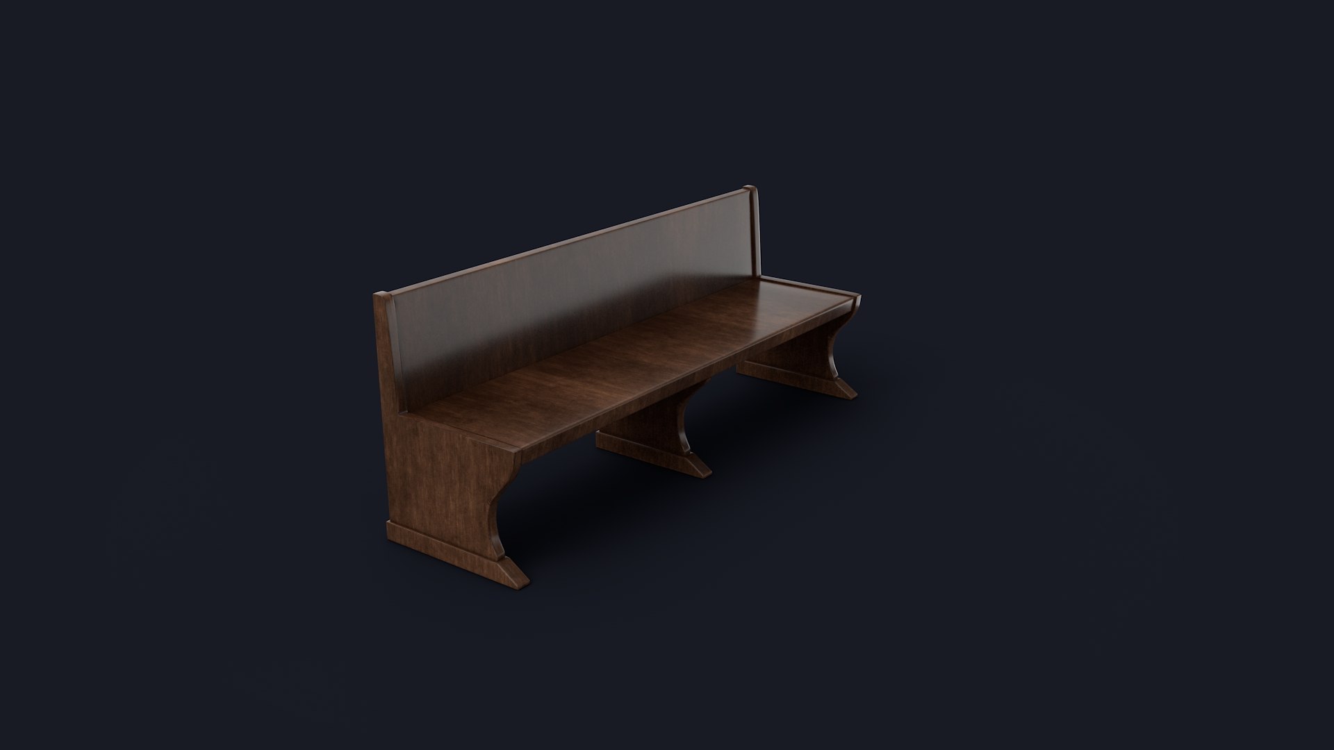 3D Wooden Bench Long - TurboSquid 1995904