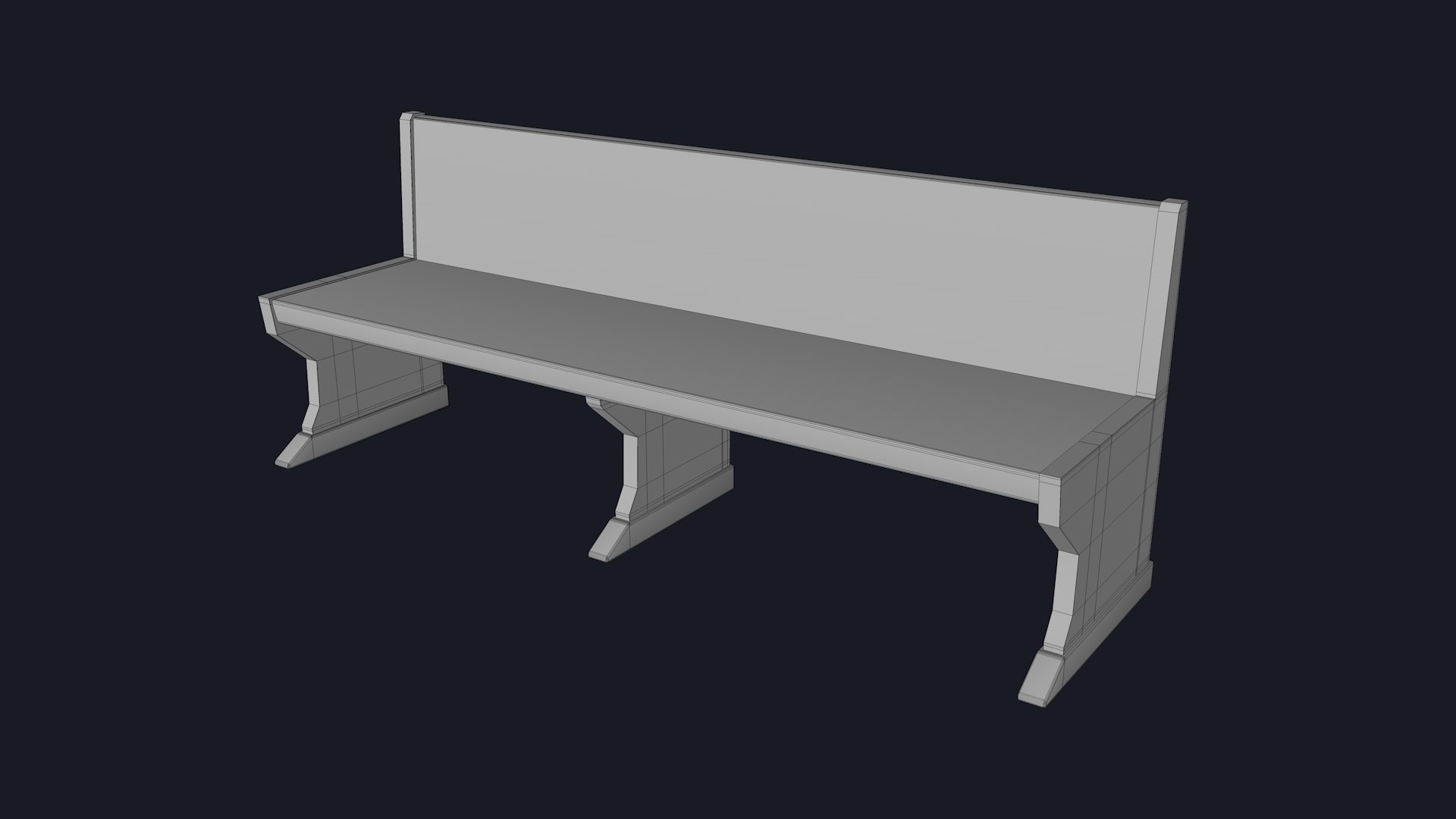 3D Wooden Bench Long - TurboSquid 1995904