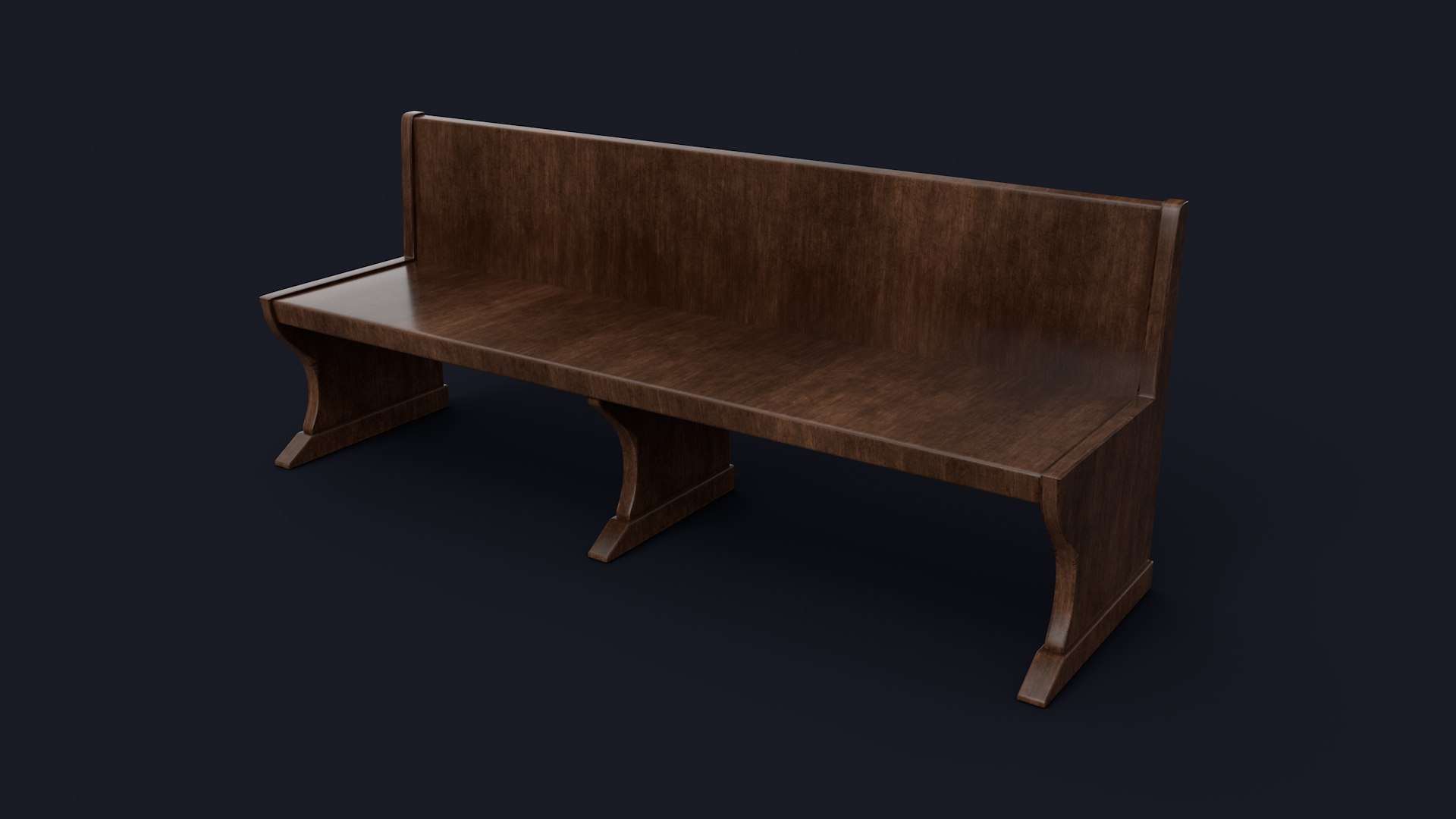 3D Wooden Bench Long - TurboSquid 1995904
