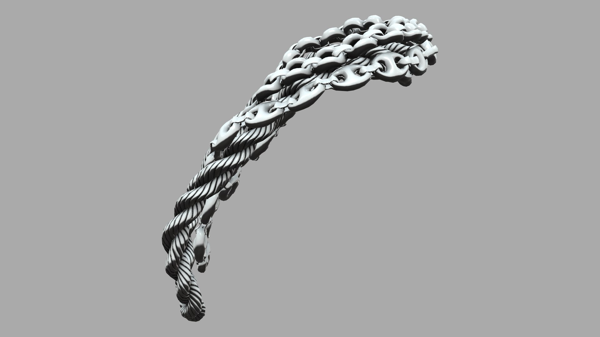 Oversize Metal Chains Multi-Row Huge Rapper Necklace 3D - TurboSquid ...