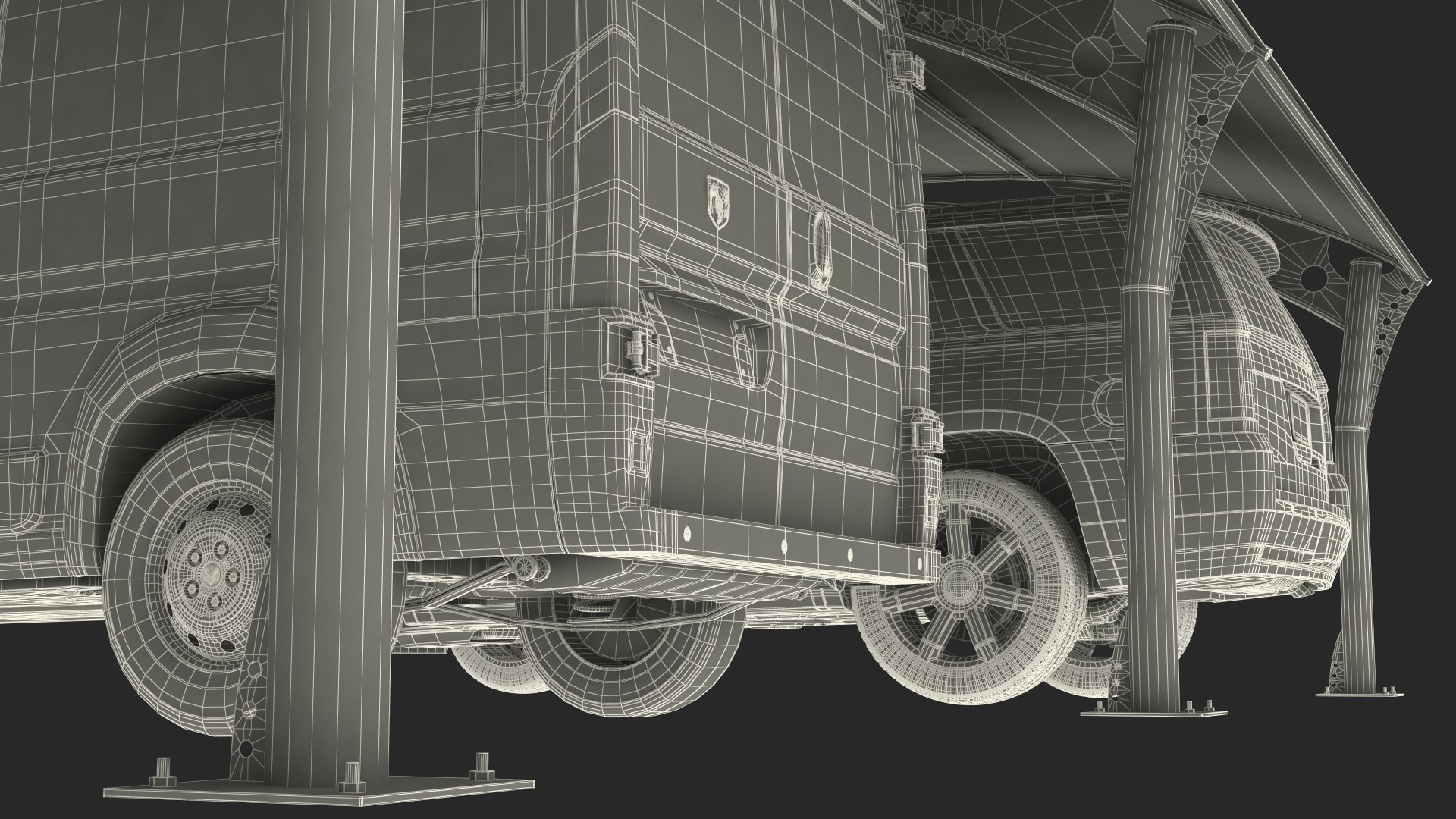 3D Parking Shed with Car - TurboSquid 1911715