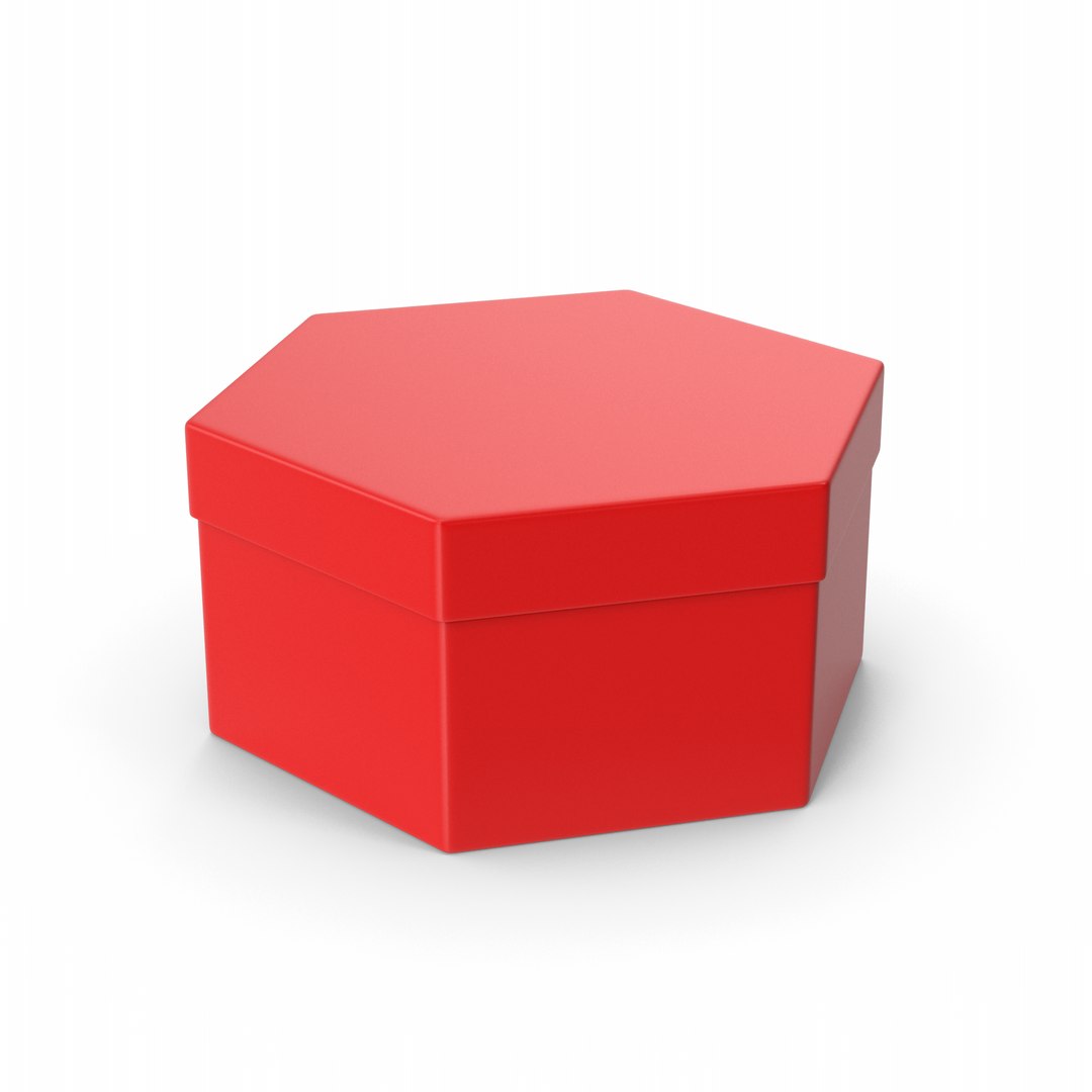3D Red Hexagon Box - TurboSquid 2081953