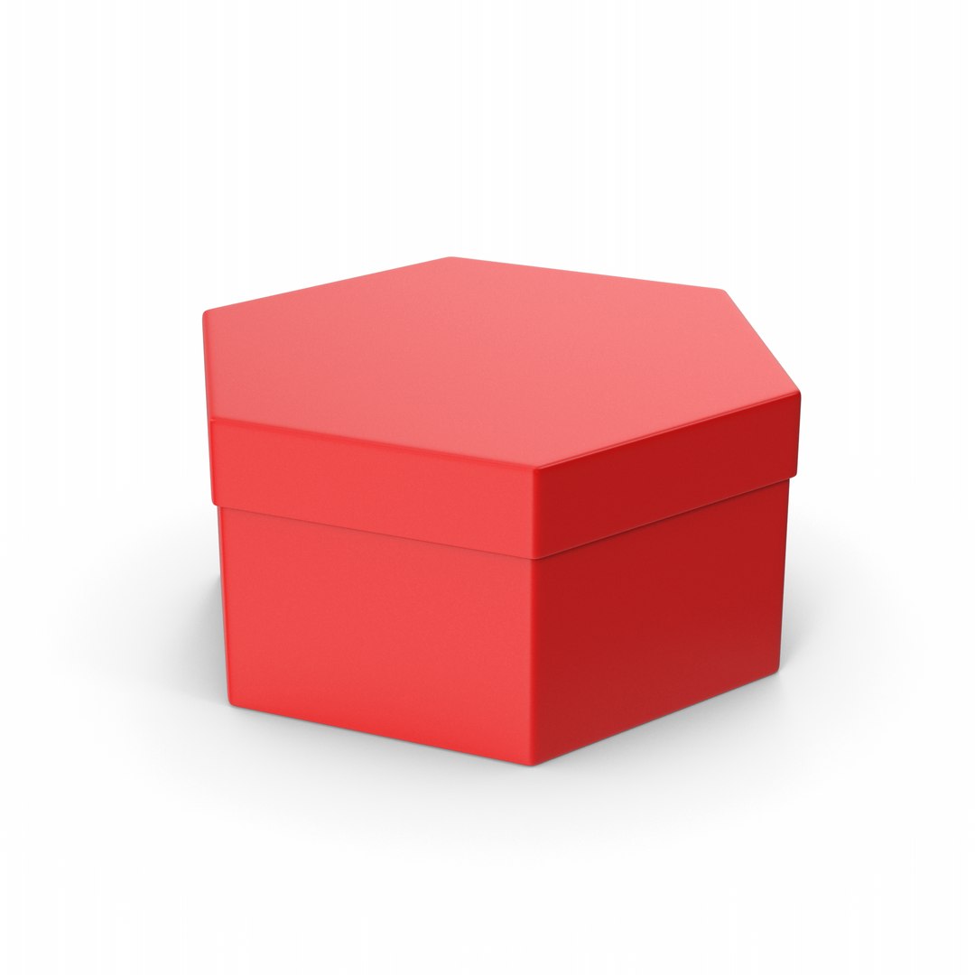 3D Red Hexagon Box - TurboSquid 2081953