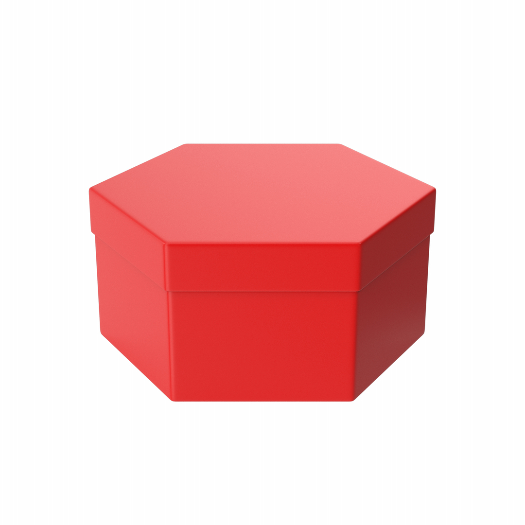 3D Red Hexagon Box - TurboSquid 2081953