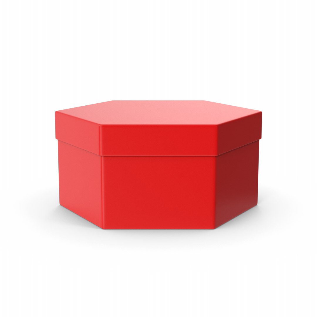 3D Red Hexagon Box - TurboSquid 2081953