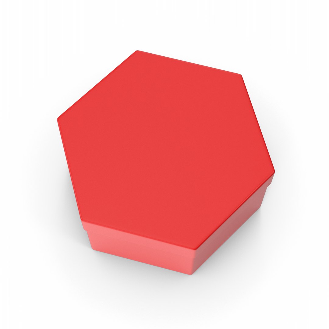 3D Red Hexagon Box - TurboSquid 2081953