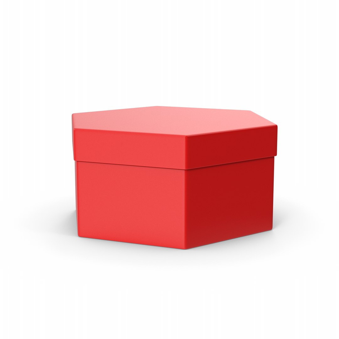 3D Red Hexagon Box - TurboSquid 2081953
