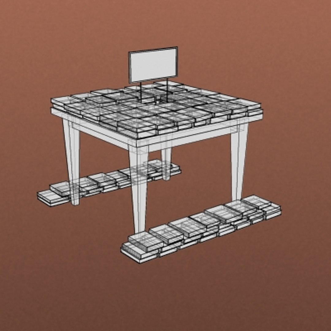 Book Table 3d Model