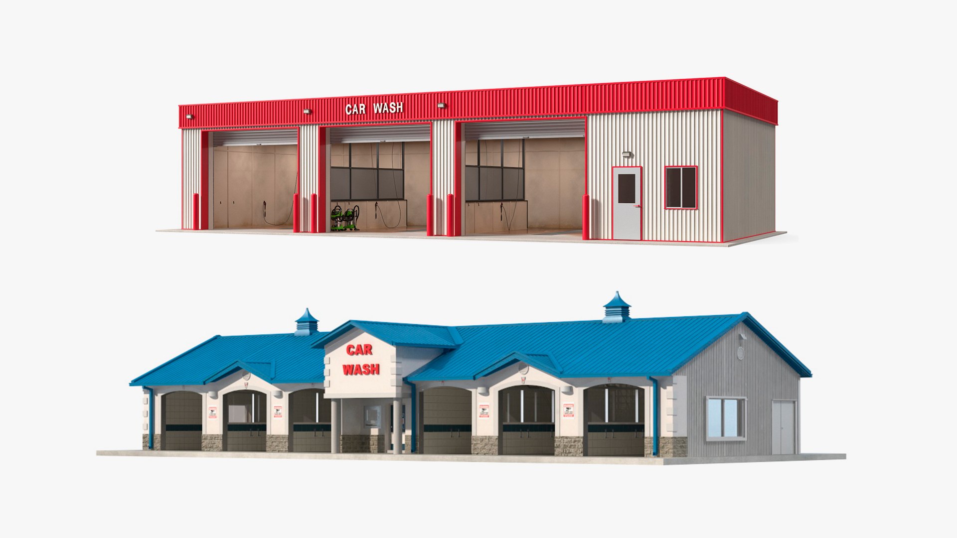 Car Wash Buildings Collection 3D Model - TurboSquid 2120950