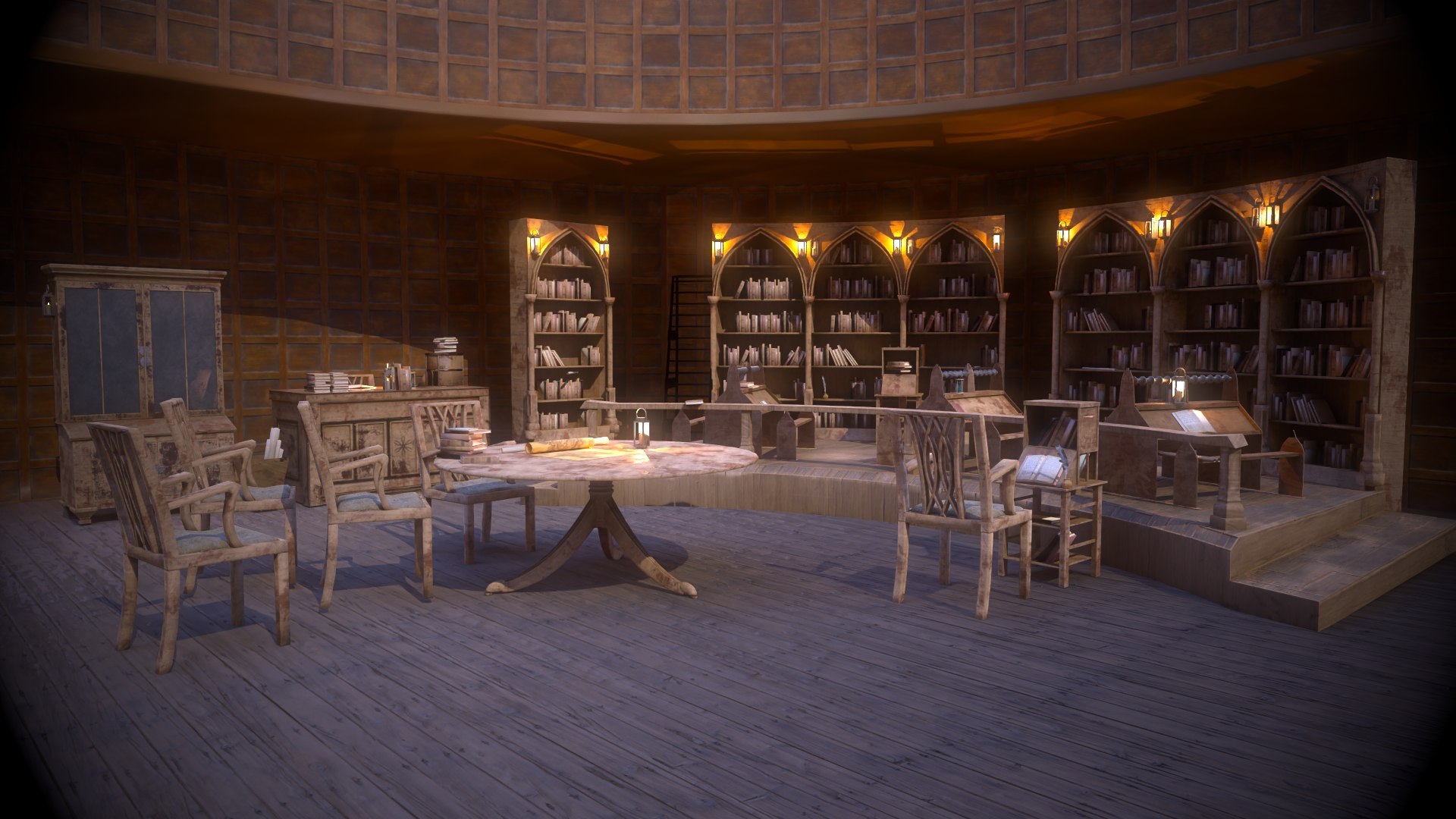 3D Medieval Library Model Pack Antique - TurboSquid 1772846
