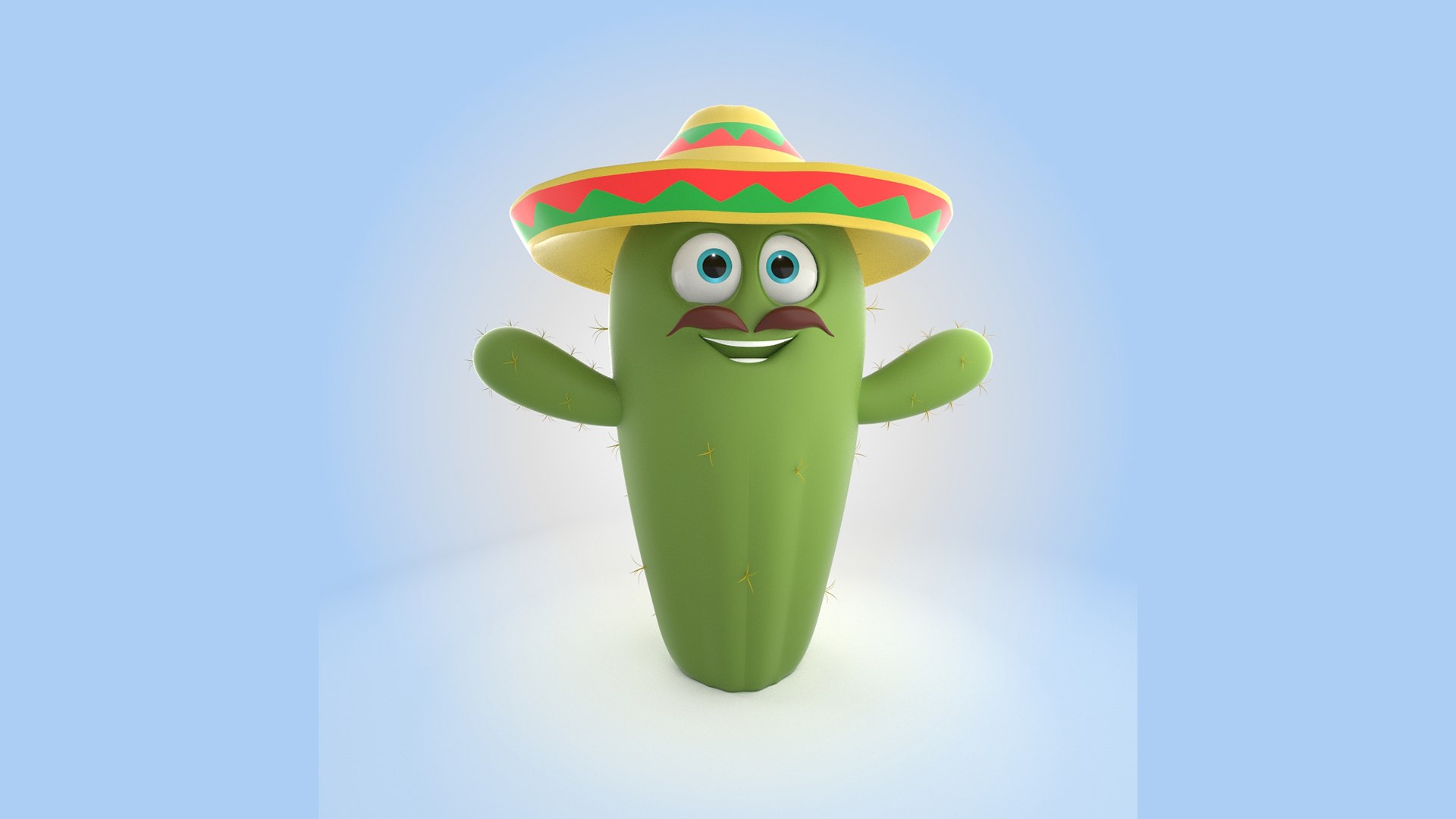 Cactus With Hat 3D Model - TurboSquid 2117133