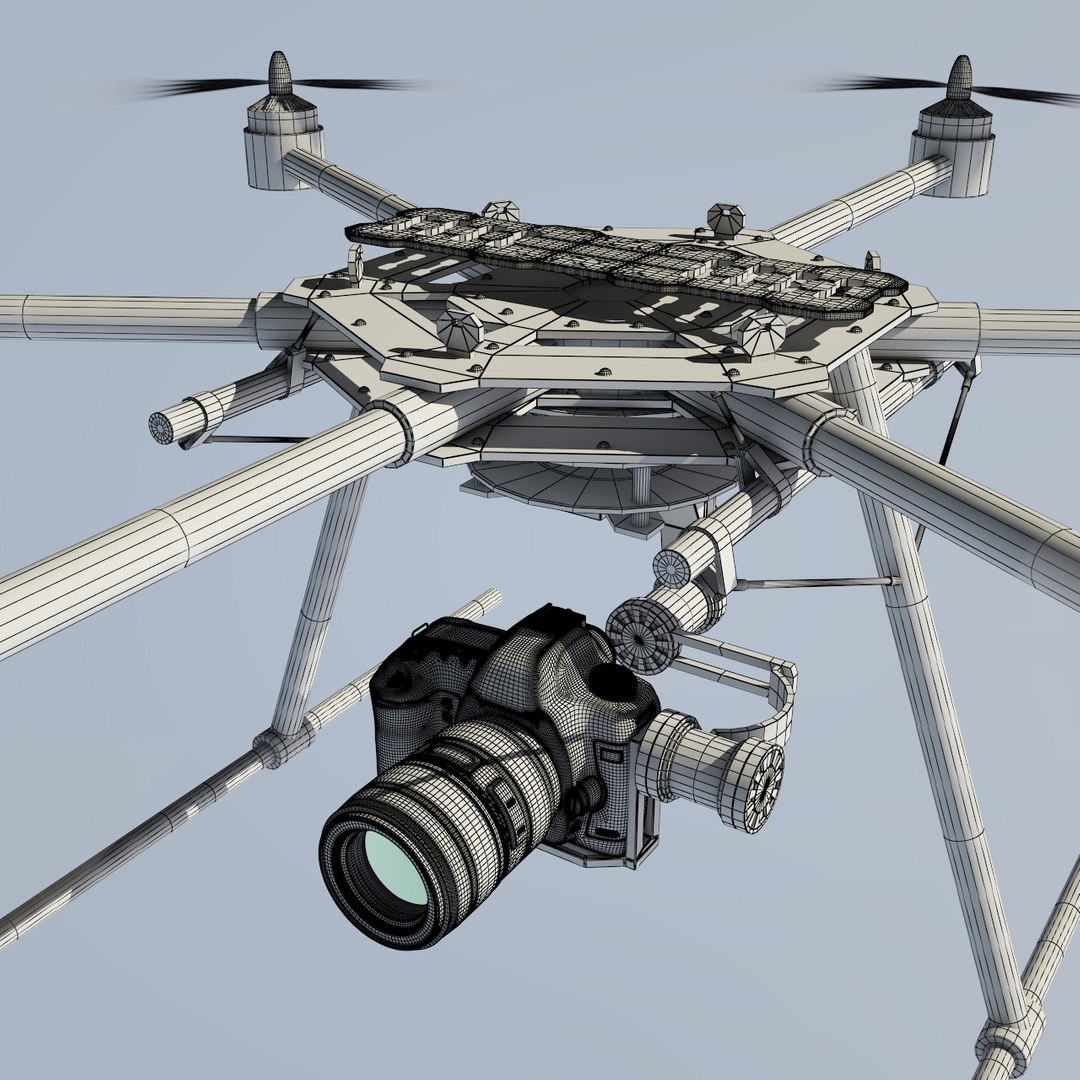 Carbon Fibre Hexacopter Drones 3d Max