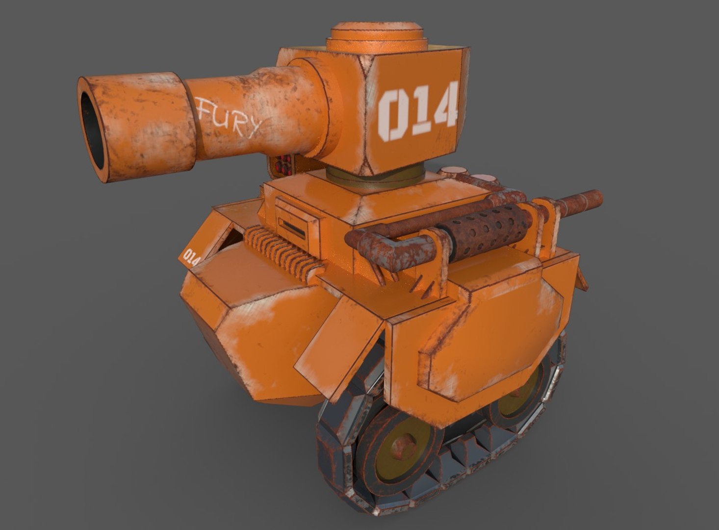 Orange Tank 3D Model - TurboSquid 1561893