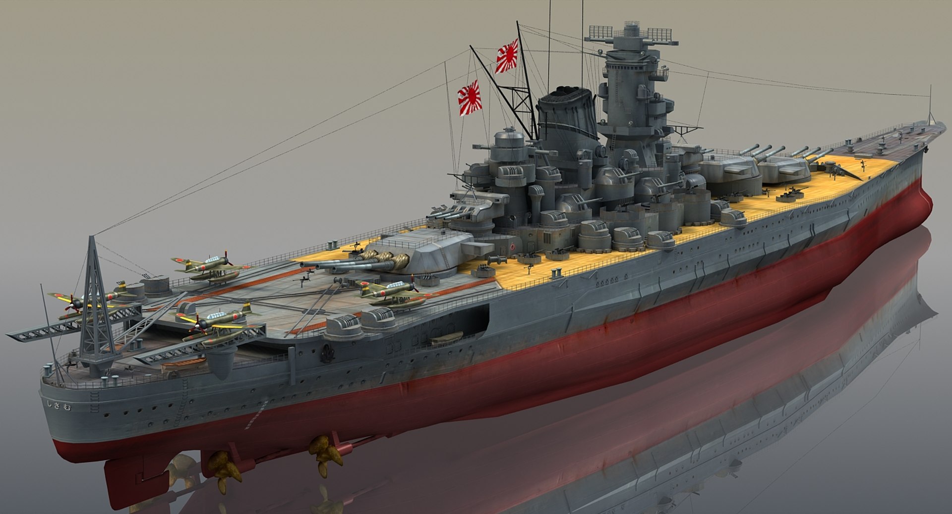 Ijn musashi japanese battleship 3D model - TurboSquid 1211797