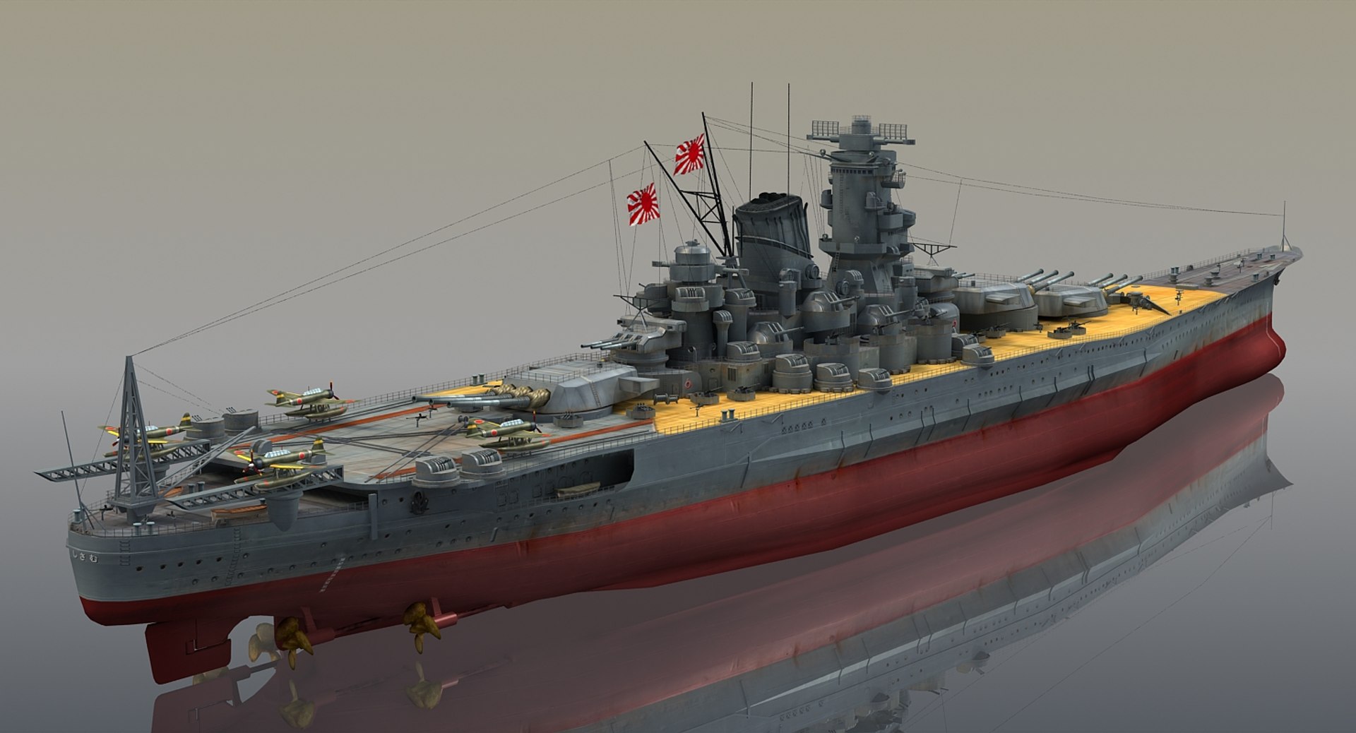 Ijn musashi japanese battleship 3D model - TurboSquid 1211797