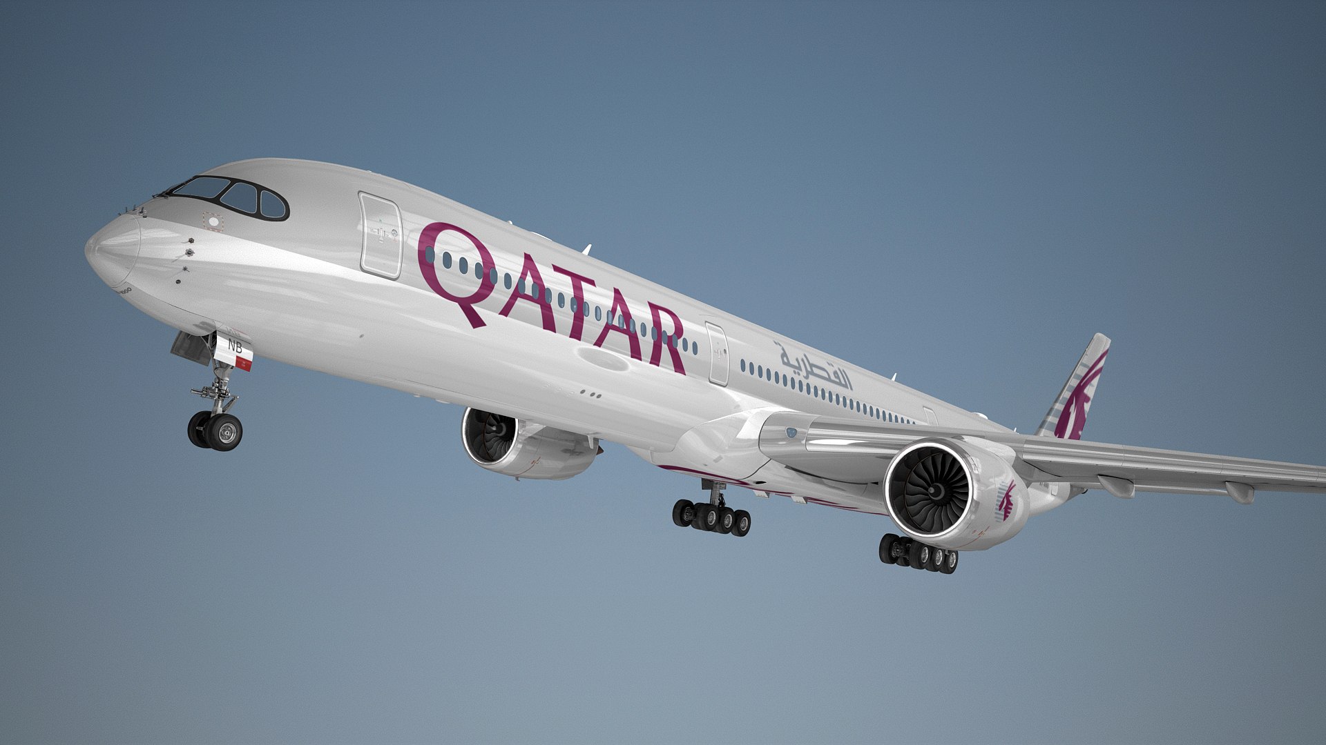3D Airbus A350-1000 Qatar Airways Model - TurboSquid 1963895