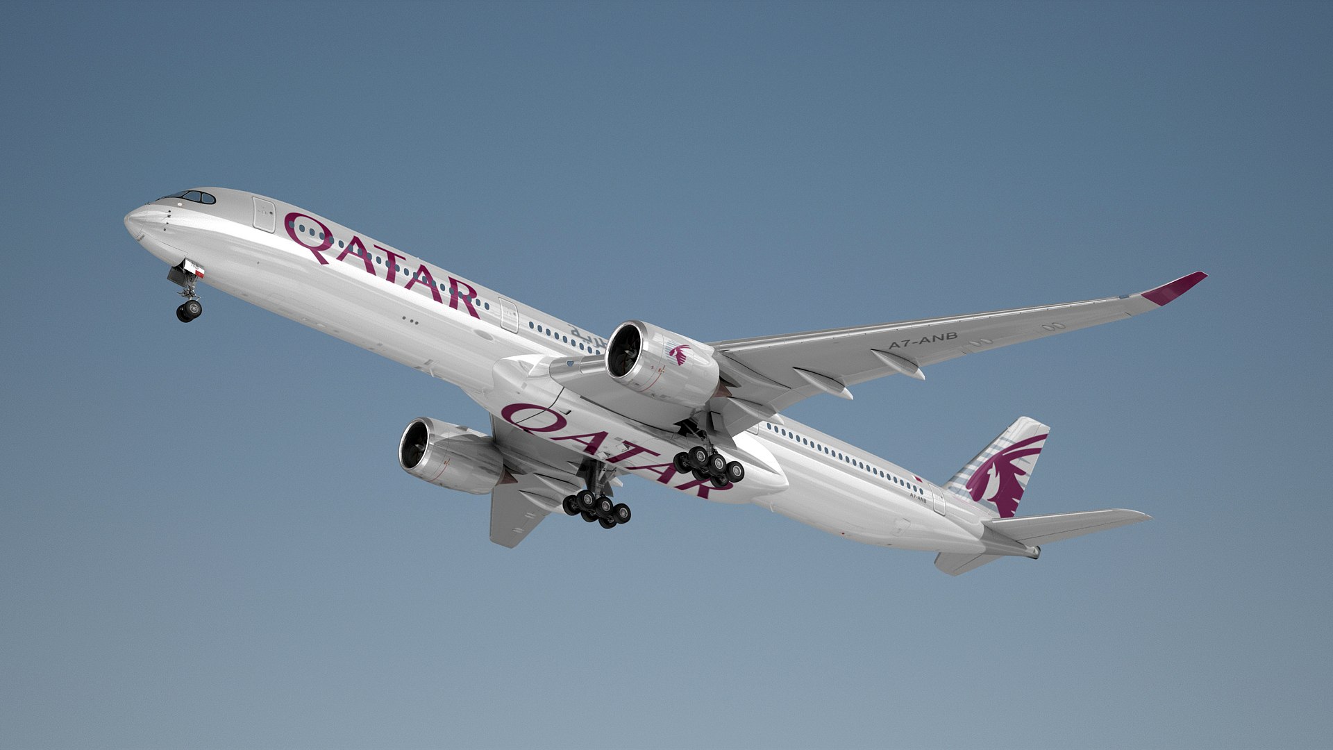 3D Airbus A350-1000 Qatar Airways Model - TurboSquid 1963895