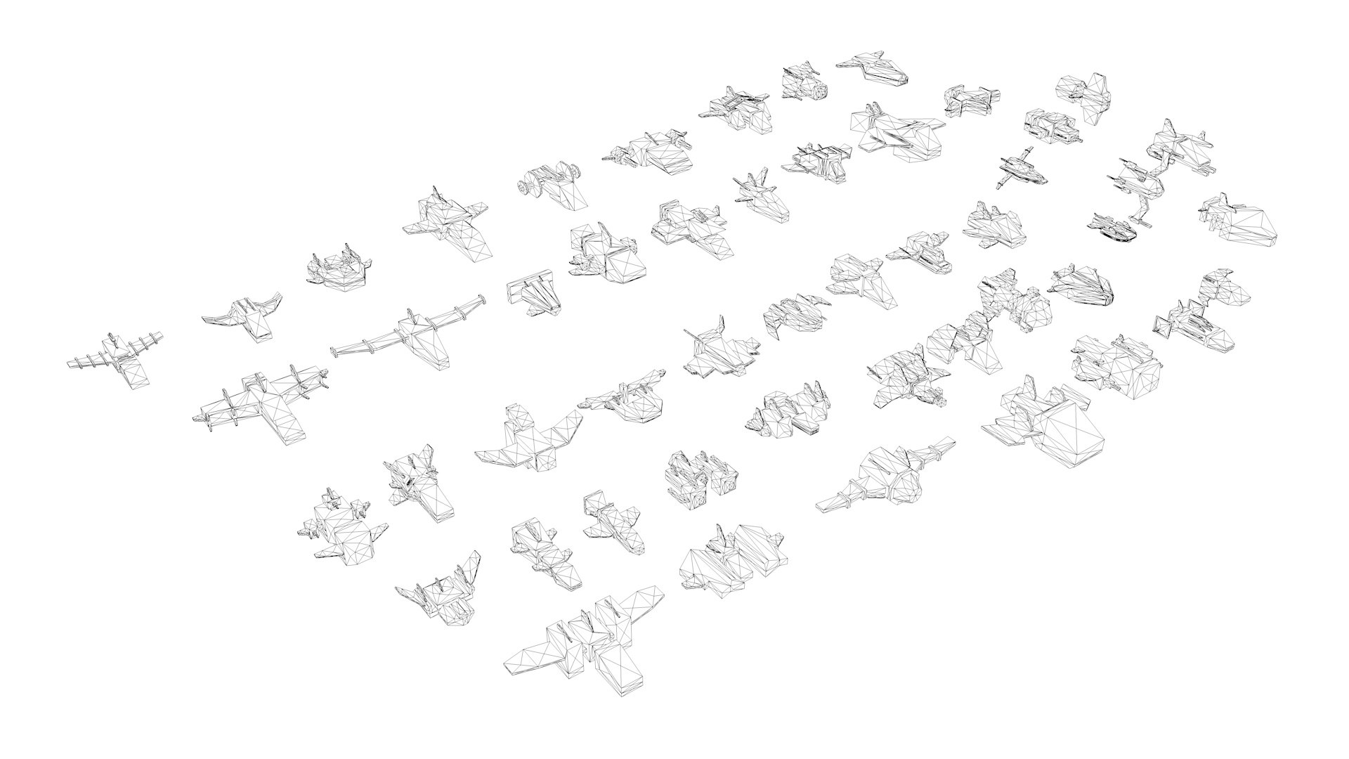 3D 50 Game Ready Lowpoly Spaceships Pack model - TurboSquid 1777718